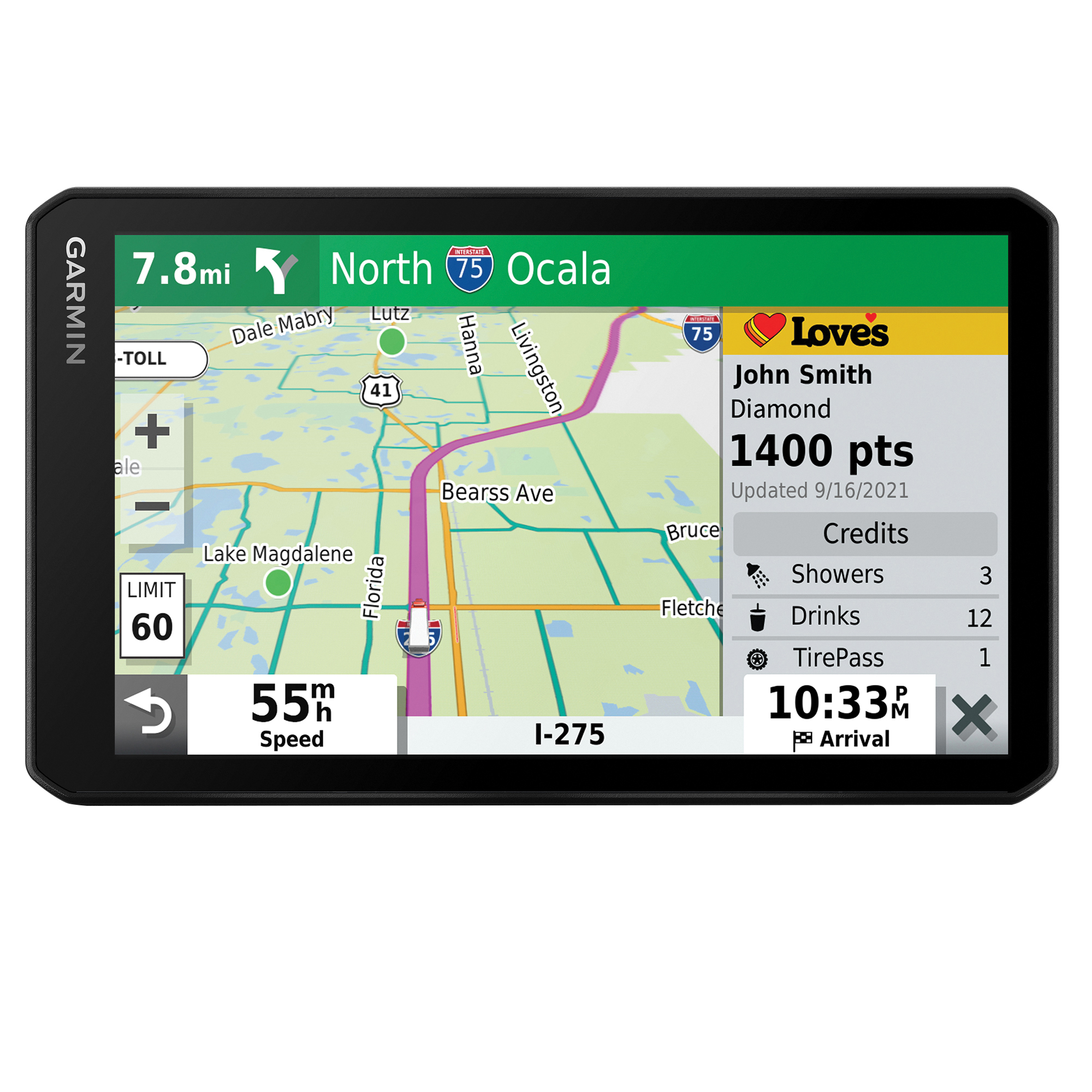 Garmin dezlCam™, 7in. GPS Truck Navigator with Dash Cam, Monitor Size 7 ...