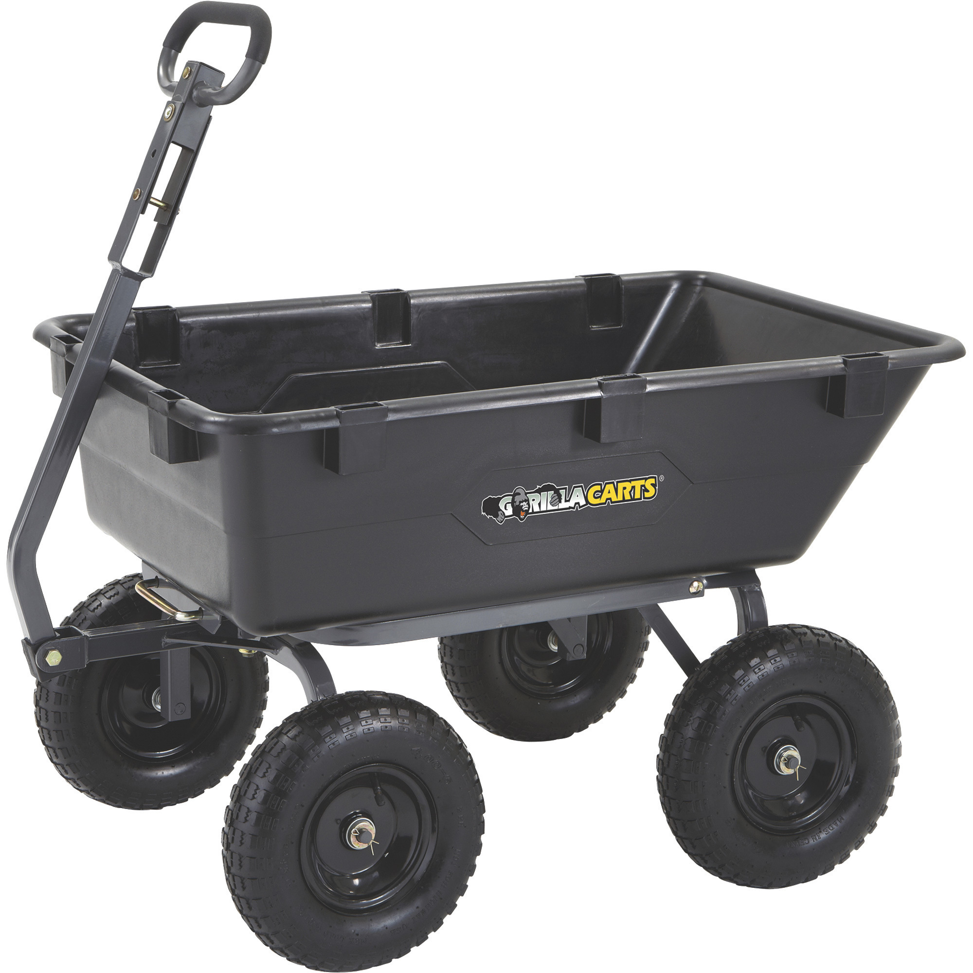 Gorilla Carts Heavy-Duty Poly Yard Cart, 1200-Lb. Capacity, Model ...