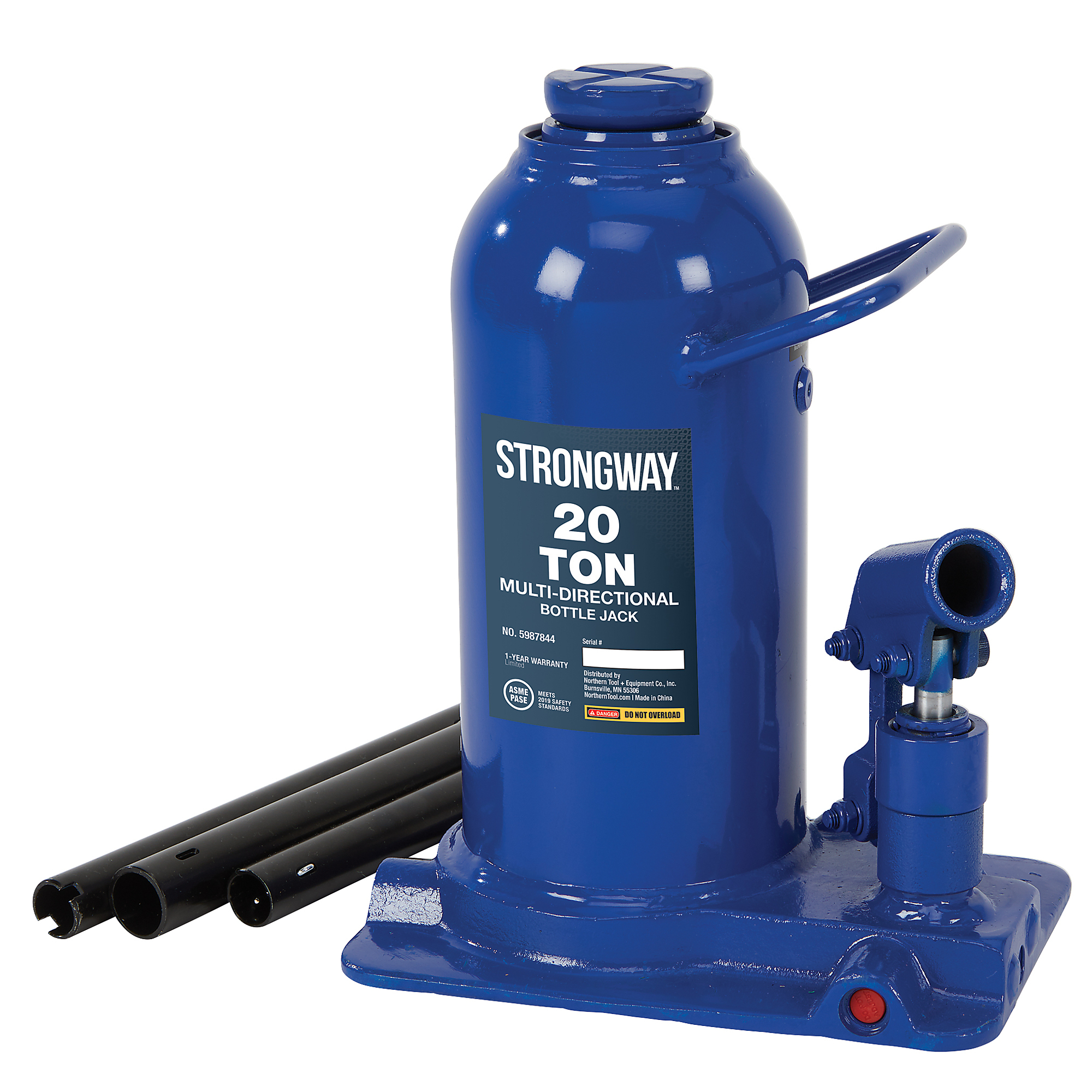 Strongway Low-Profile Aluminum/Steel Floor Jack, 3-Ton Capacity ...