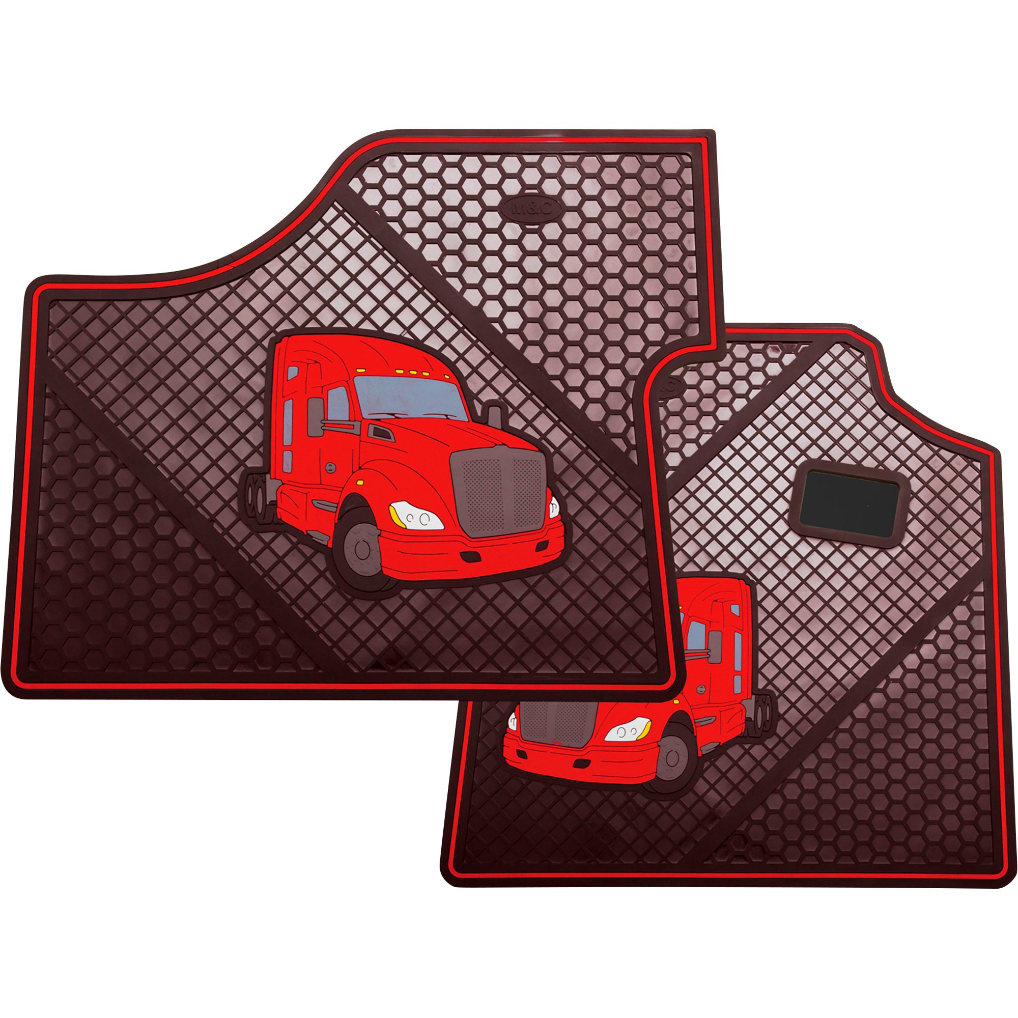 M&C Kenworth/Peterbilt Driver and Passenger Floor Mat Set — 24in.W x ...
