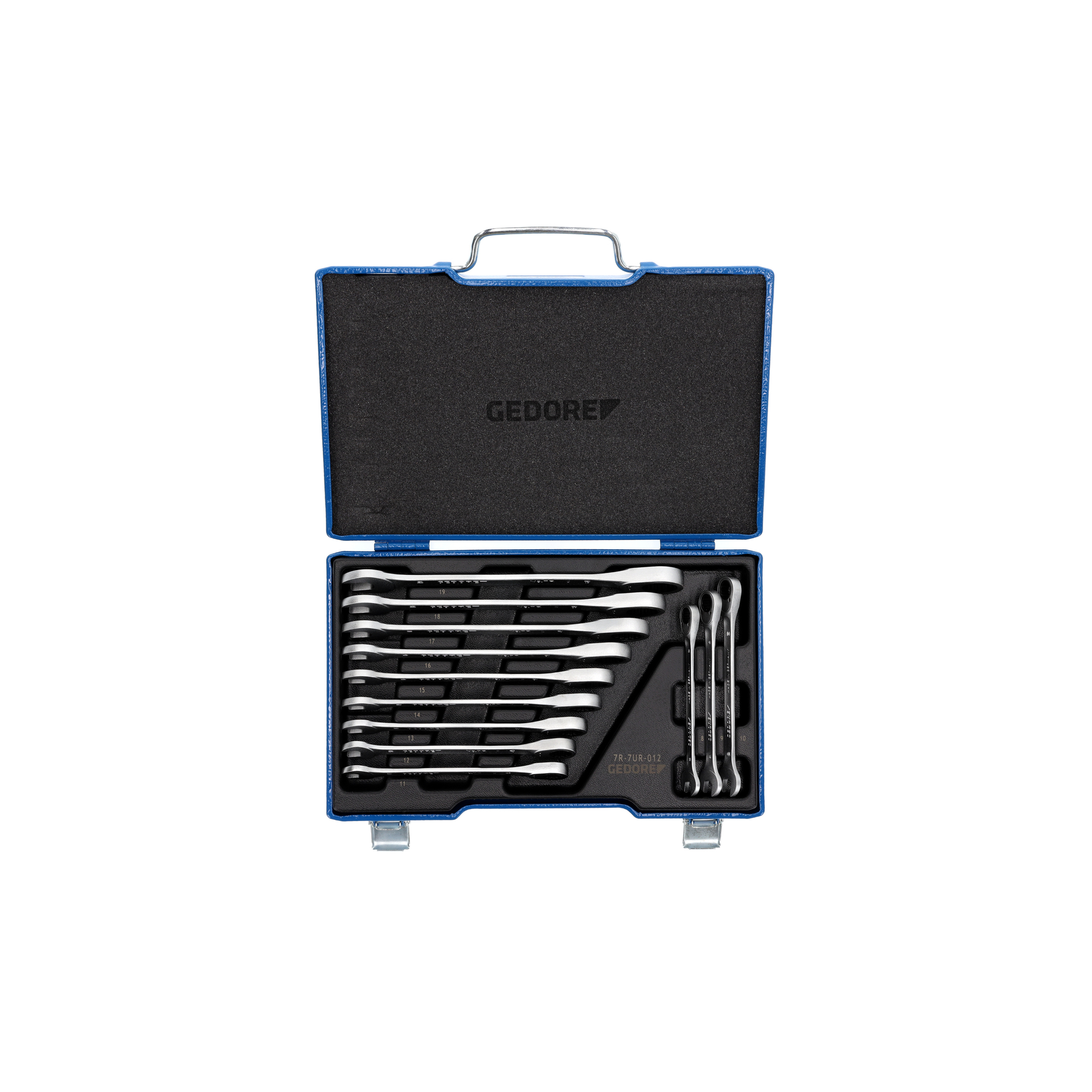 Gedore, 7 R-012 Combination ratchet spanner set 12 pieces, Model# 7 R ...