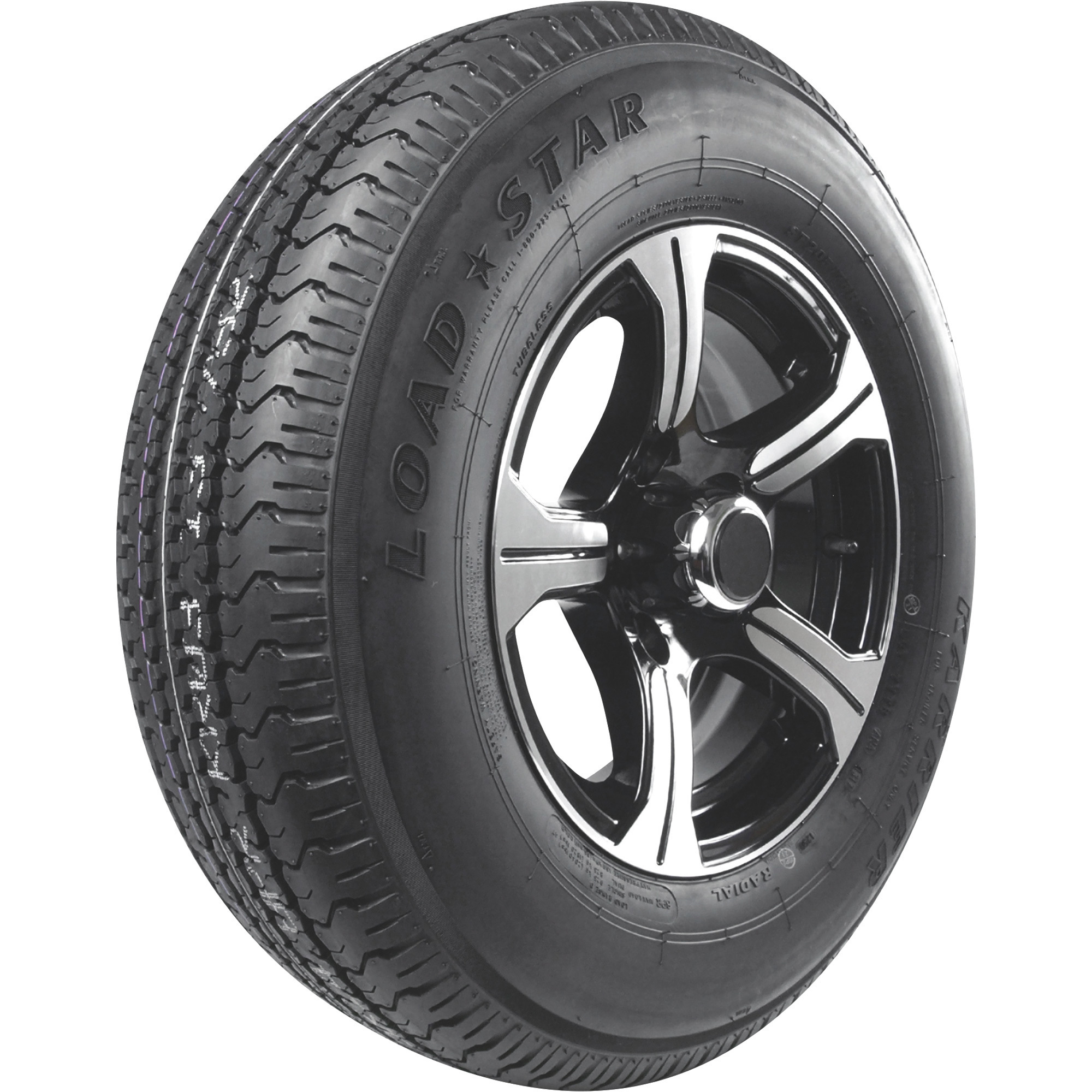 Kenda Loadstar Karrier Radial Trailer Tire and 5-Hole Aluminum Wheel ...
