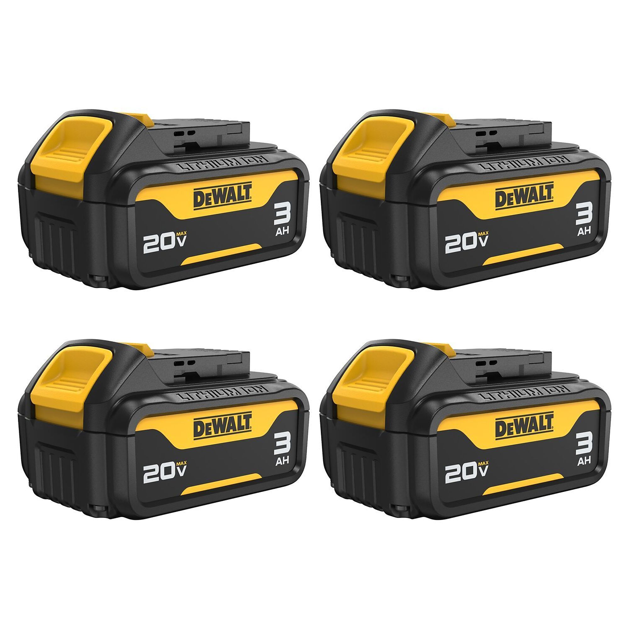 DEWALT, 20V MAX 3 Amp Hour Battery (4 Pk), Volts 20 Battery Type ...