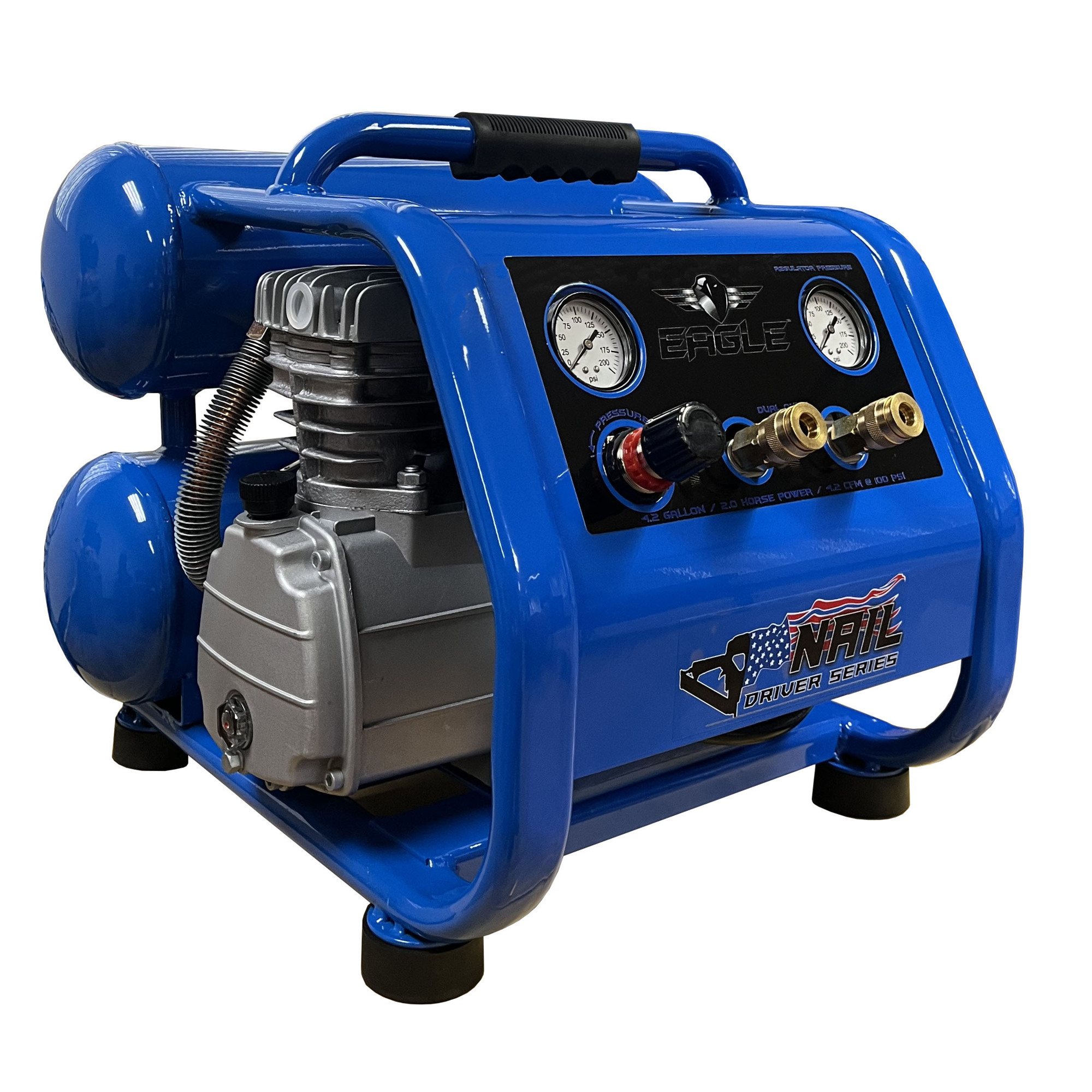 EAGLE, 4.2 Gallon Hand Carry Compressor, Horsepower 2 HP, Air Tank Size ...