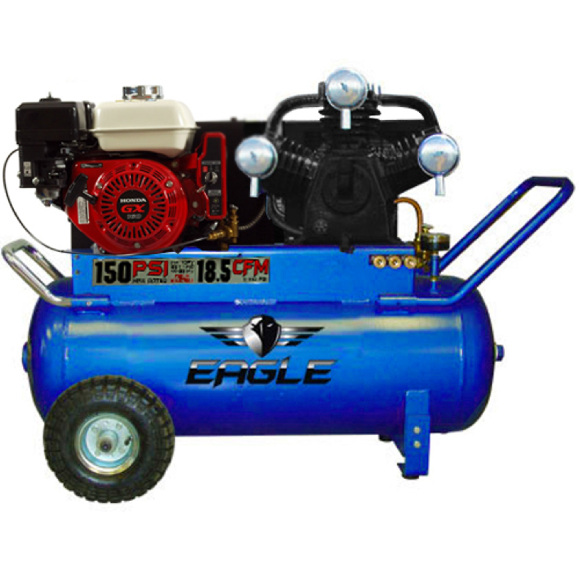 EAGLE, 25 Gallon Elec Start Air Compressor, Horsepower 9 HP, Air Tank ...