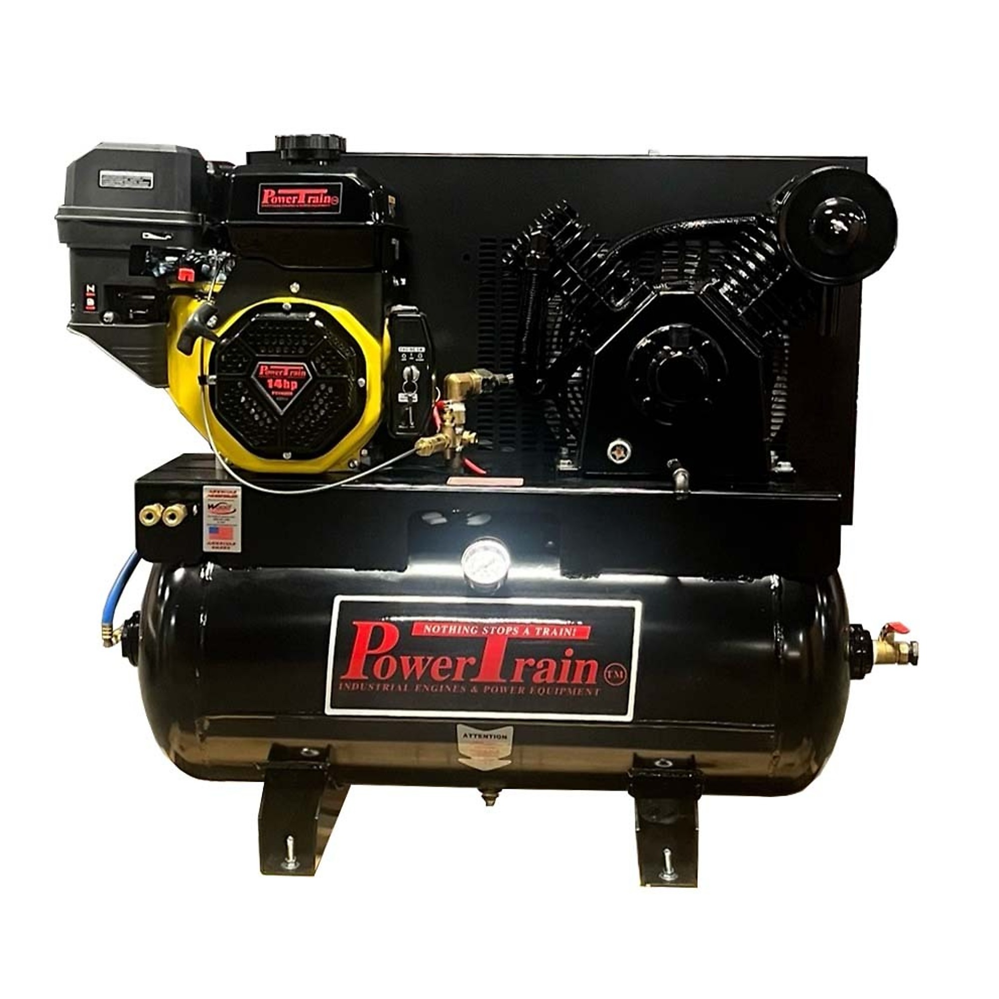 POWERTRAIN, 30 Gallon Truck Mount Compressor, Horsepower 14 HP, Air ...