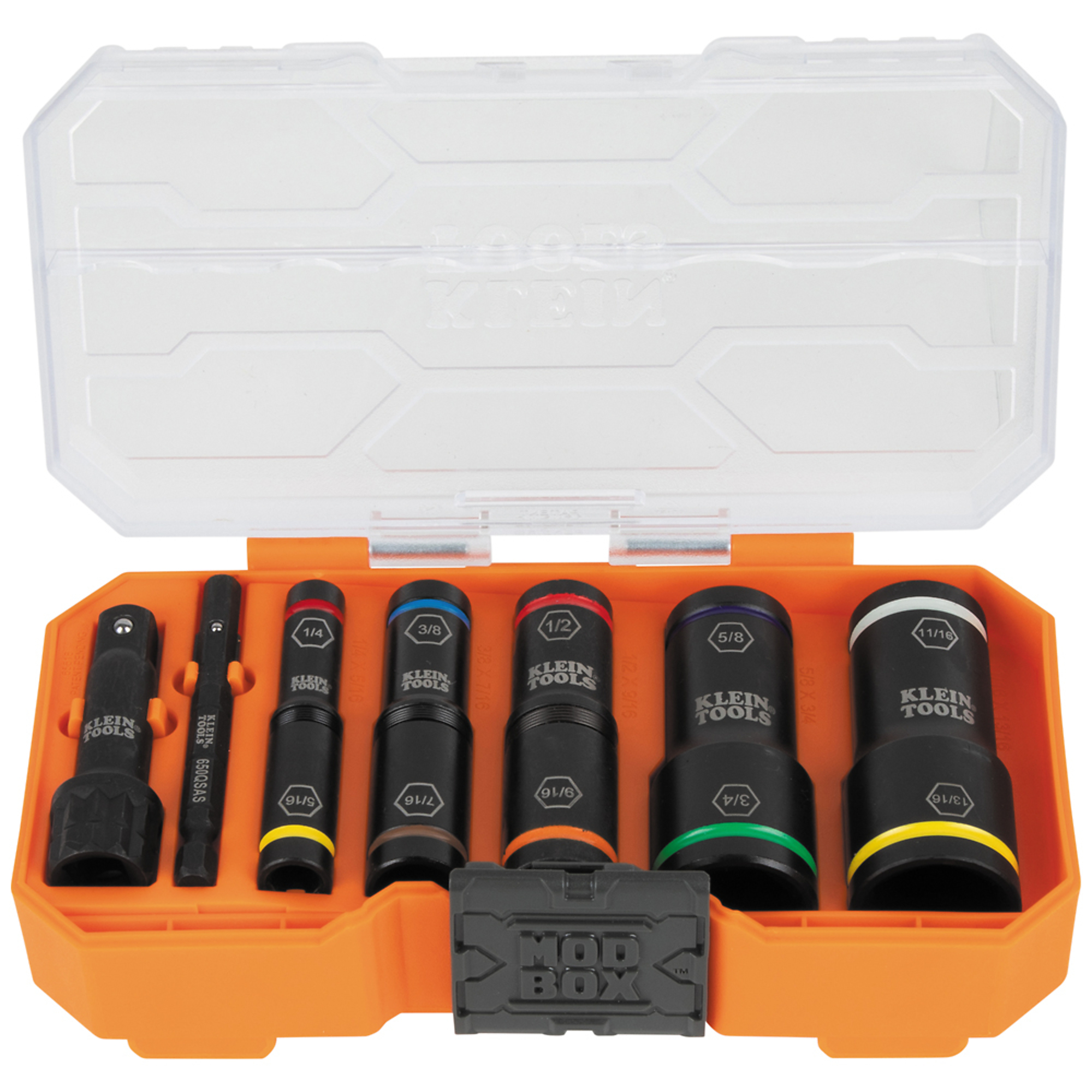 Klein Tools, Heavy Duty Flip Impact Socket Set, SAE, 8-Piece, Pieces ...