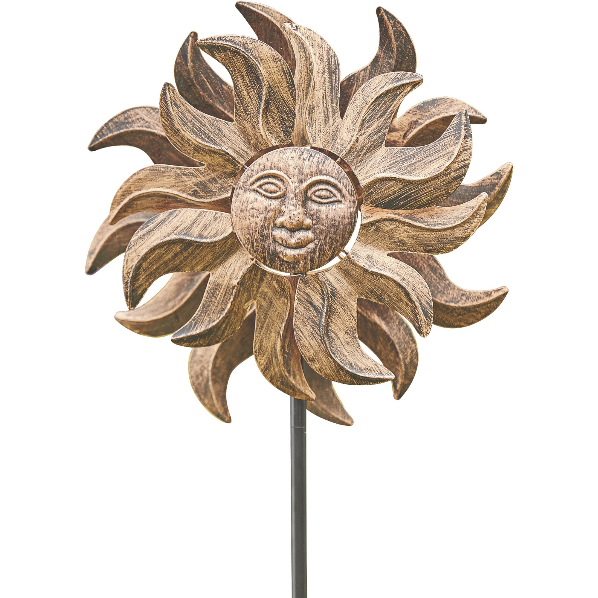 Illuminarie Sun Face Dual-Motion Rotating Garden Windmill | Northern Tool