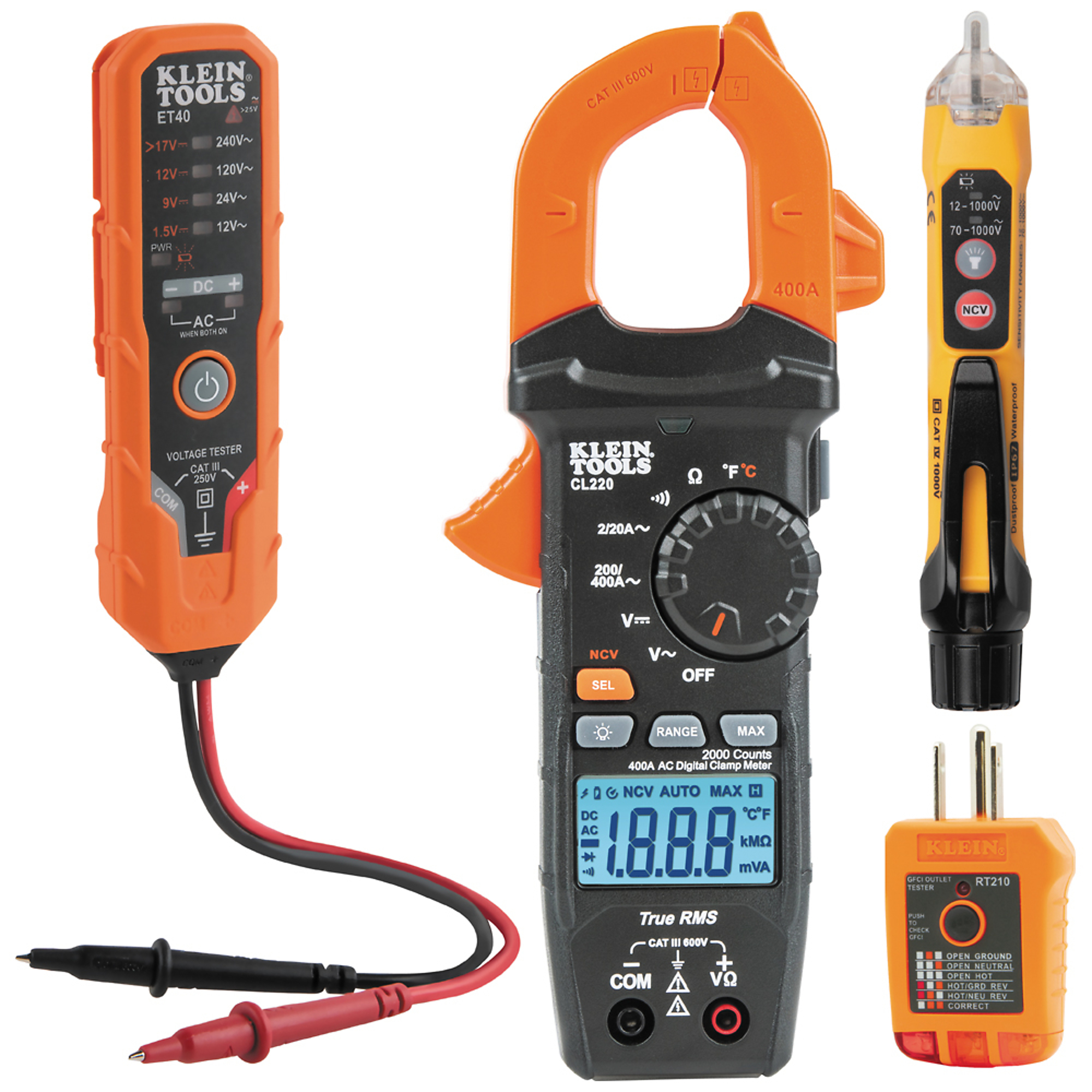 Klein Tools, Digital Clamp Meter, AC Auto-Range TRMS, Model# CL900 ...
