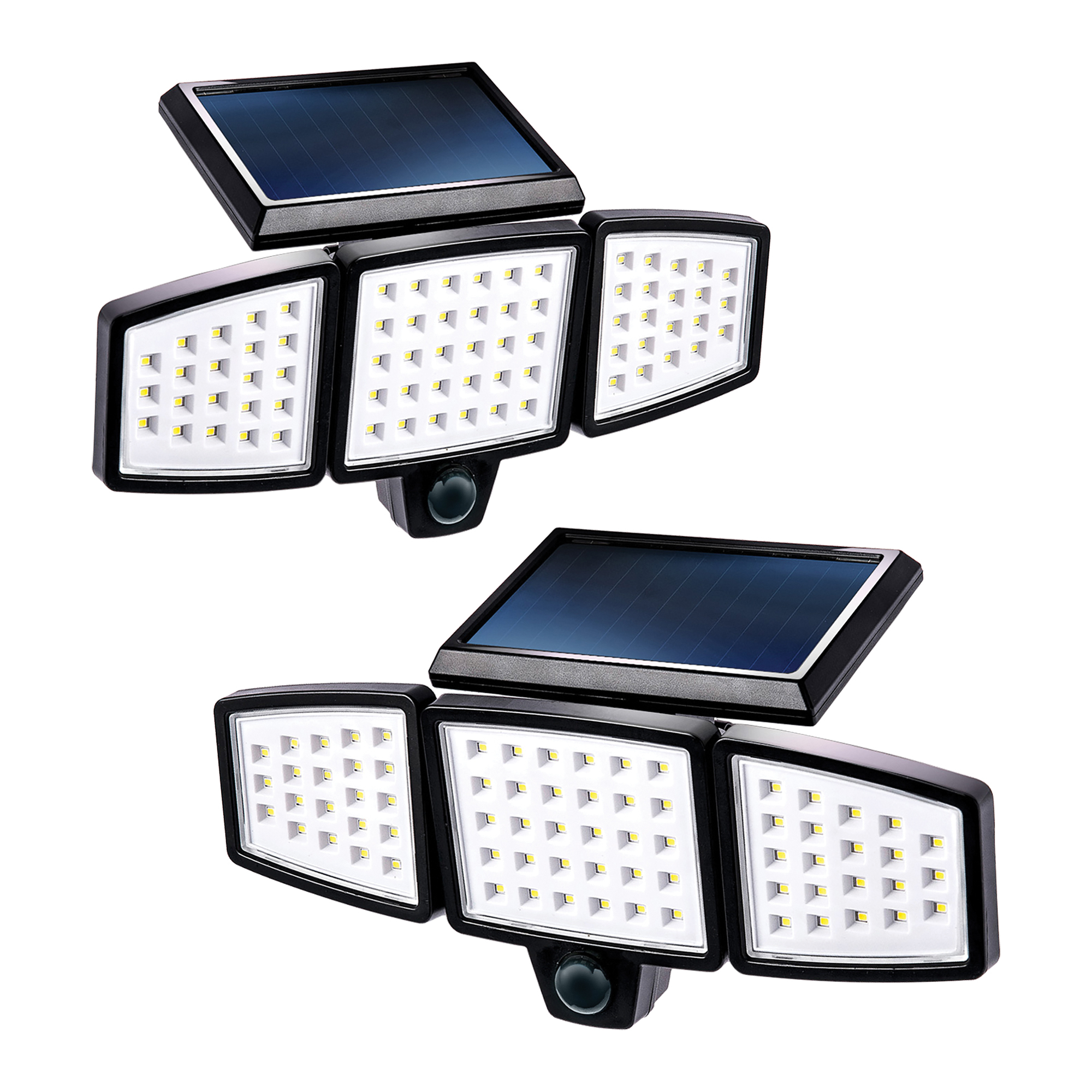 Home Zone Security, Triple-Head Outdoor Solar Motion-Sensor Lights ...