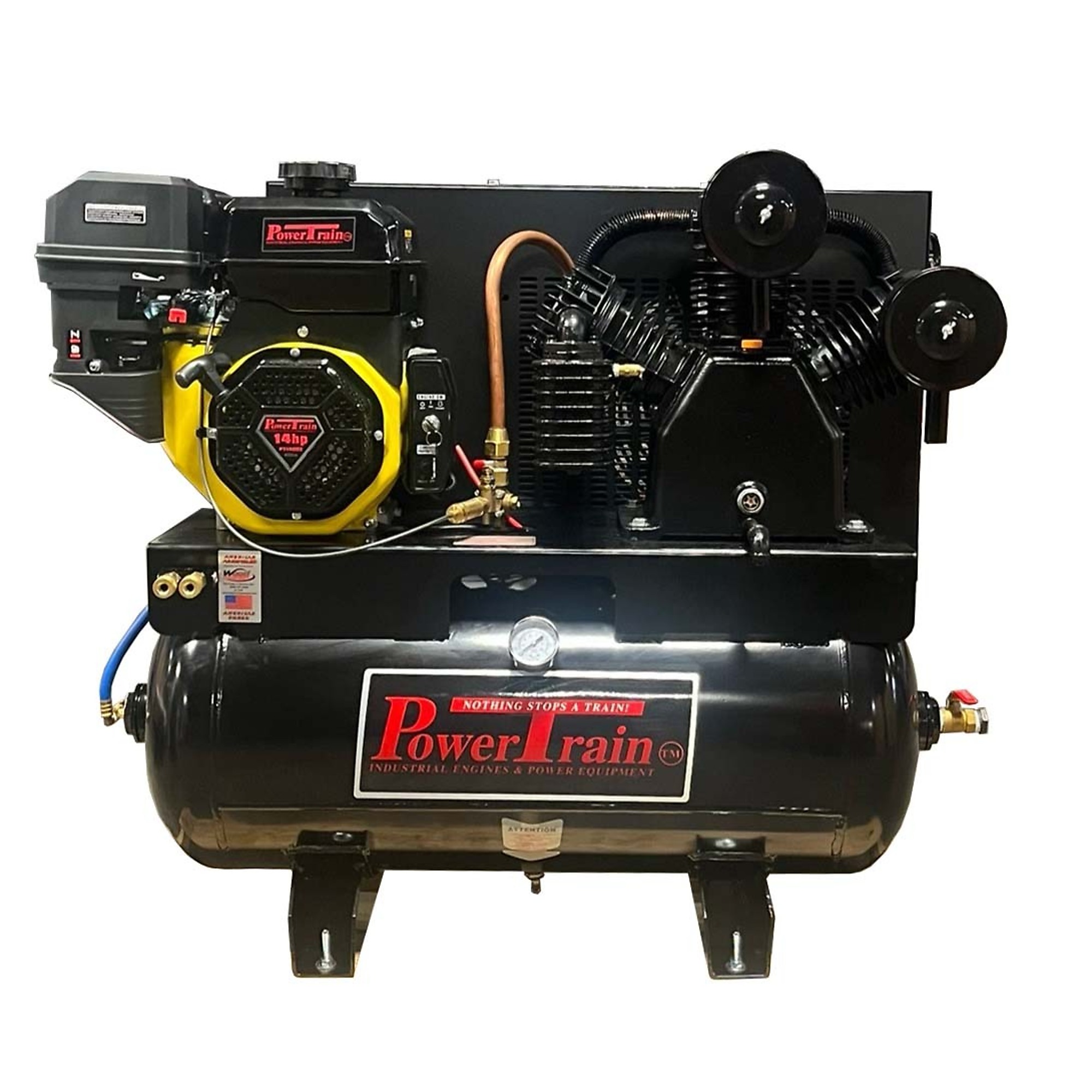 POWERTRAIN, 30 Gallon Truck Mount Compressor, Horsepower 14 HP, Air ...
