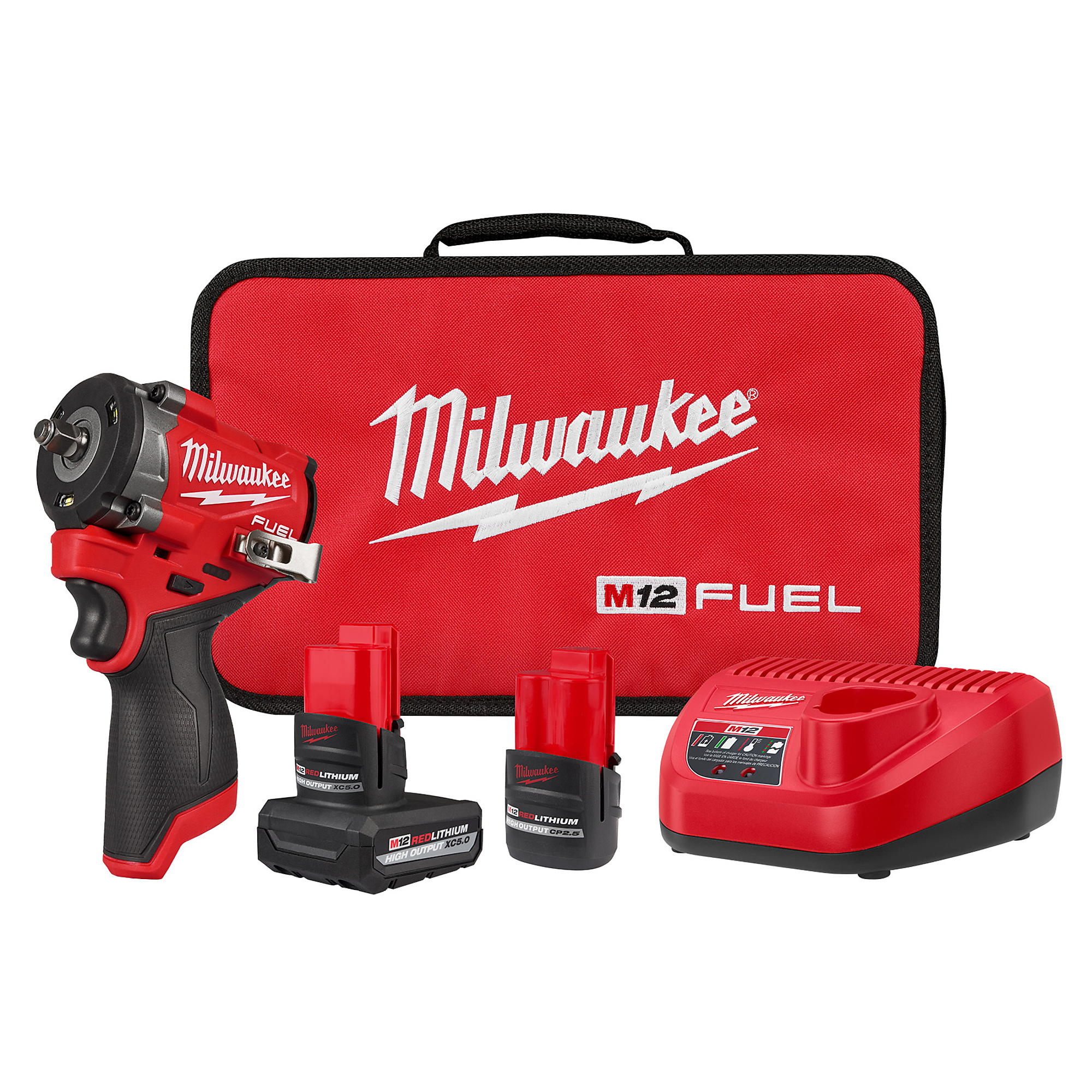 Milwaukee M12 FUEL Stubby 3/8in. Impact Wrench Kit, Drive Size 3/8in ...