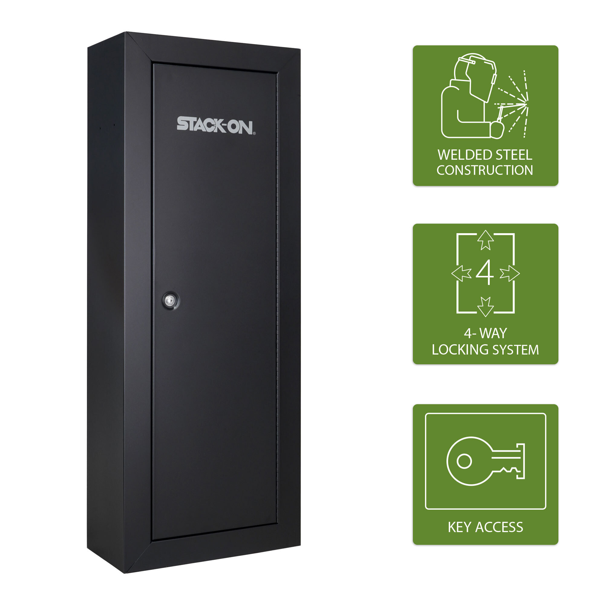 Stack-On, 8 Gun Security Cabinet, Lock Type Key, Model# GCB-908-DS ...