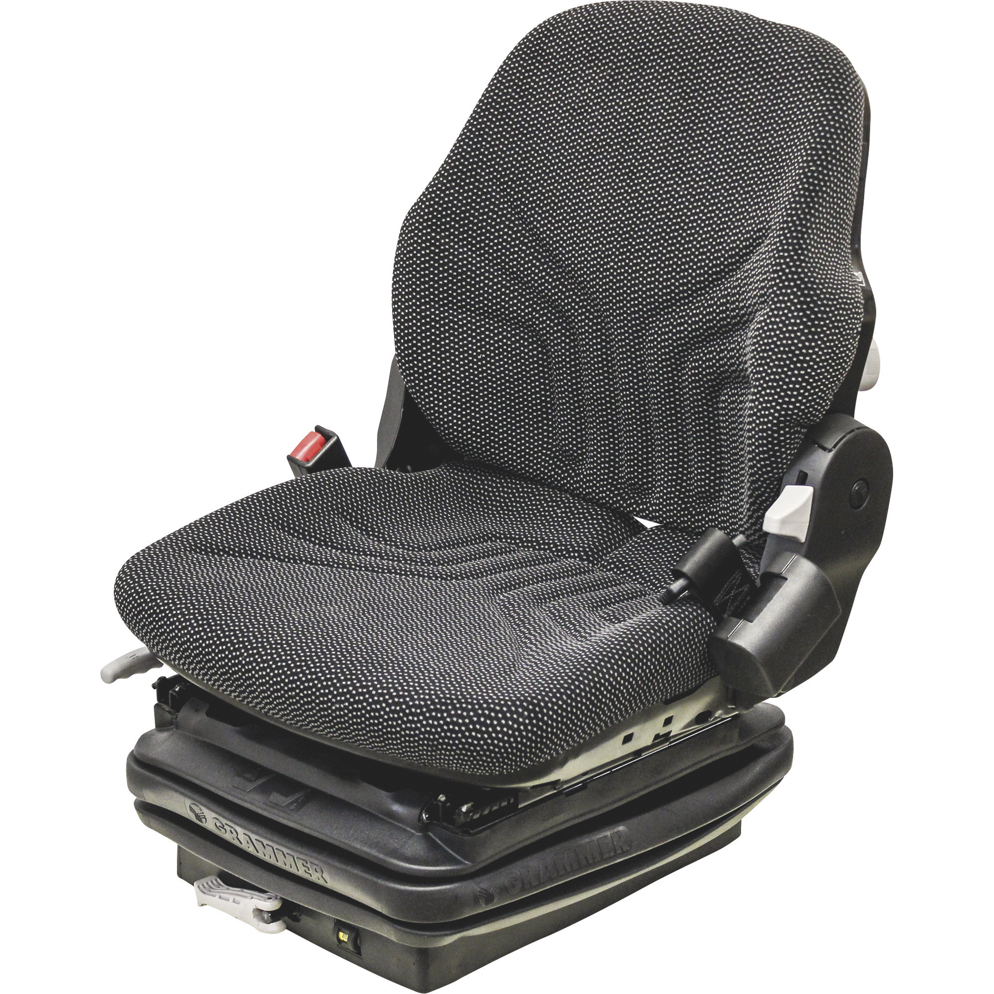 Milsco High-Back Suspension Seat with Arm Rests, Black, Model ...