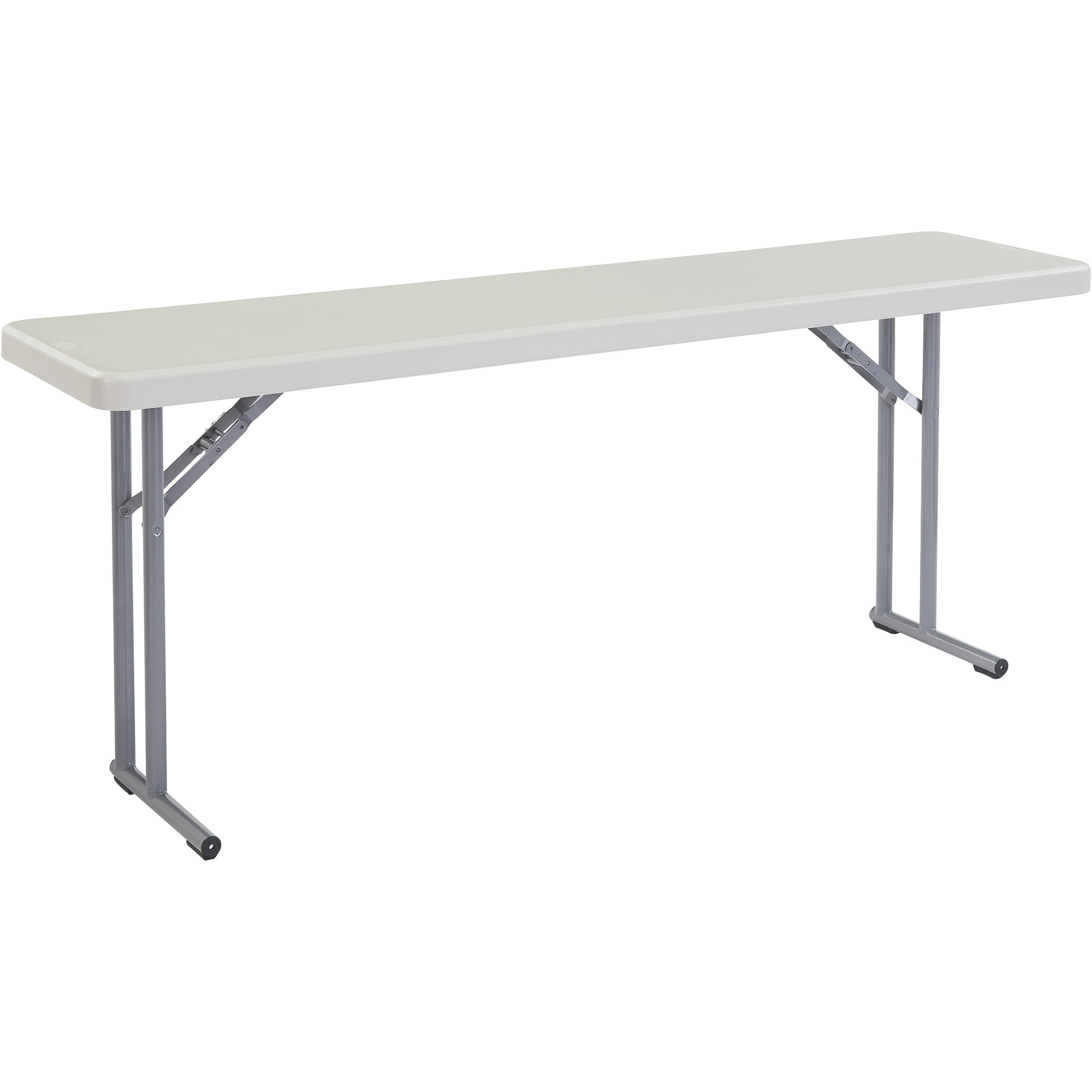 National Public Seating Plastic Folding Table — 18in.W x 72in.L, Gray ...