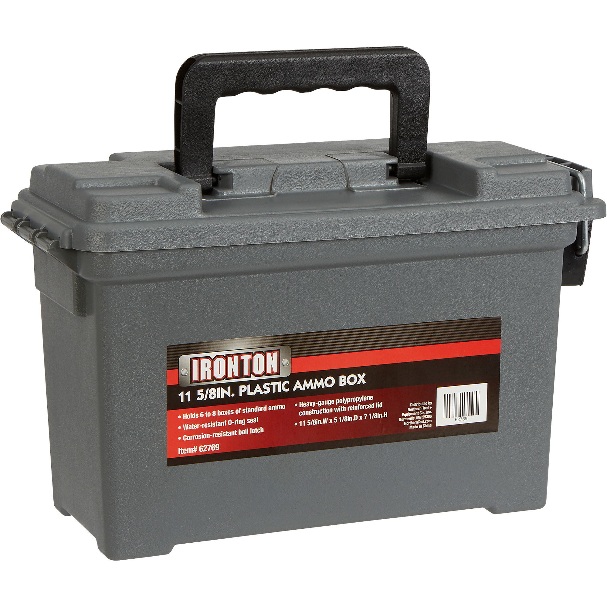 Ironton 11-5/8in. Plastic Ammo Box, 11-5/8in.W x 5-1/8in.D x 7-1/8in.H ...