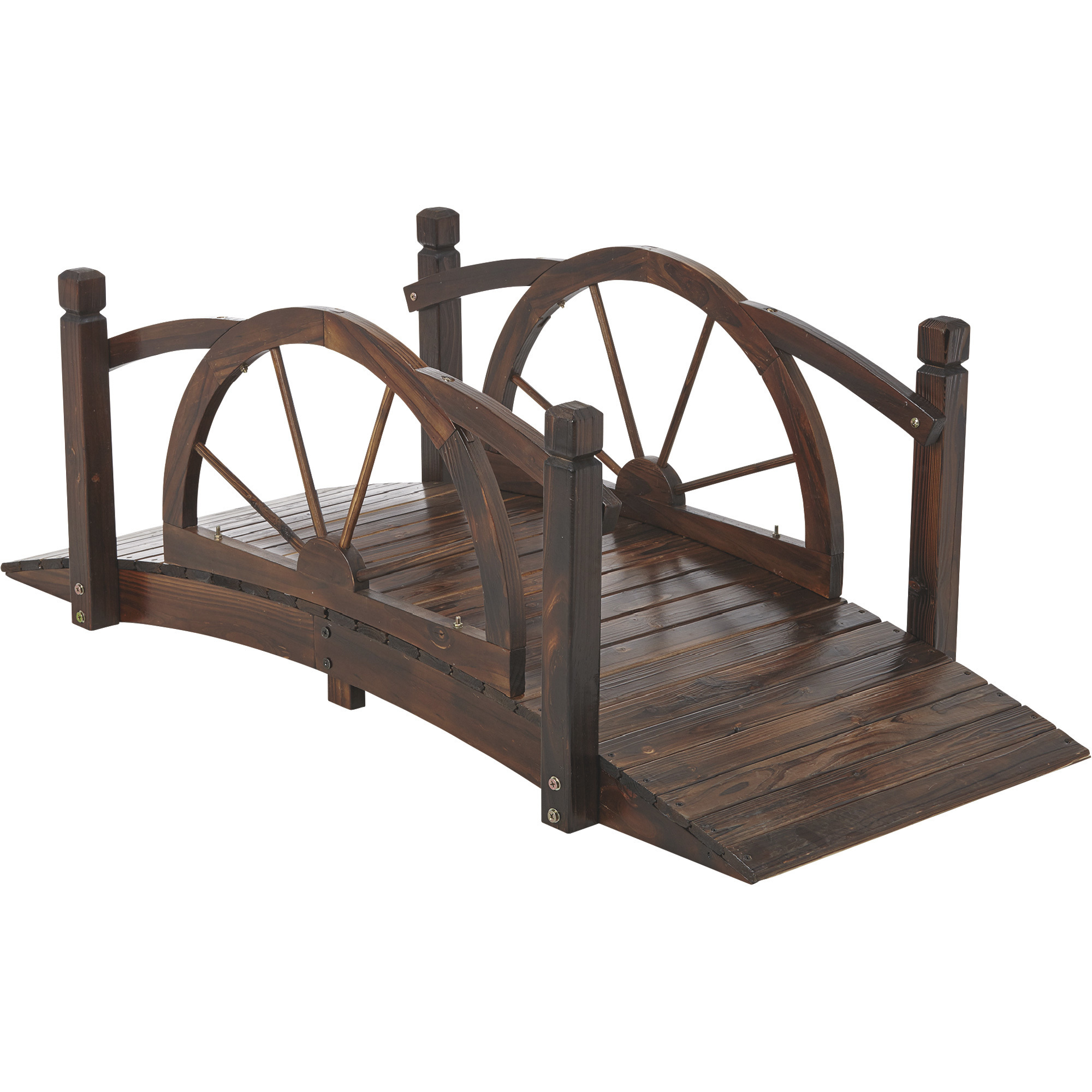 Wagon Wheel Wood Garden Bridge, 5ft. | Northern Tool