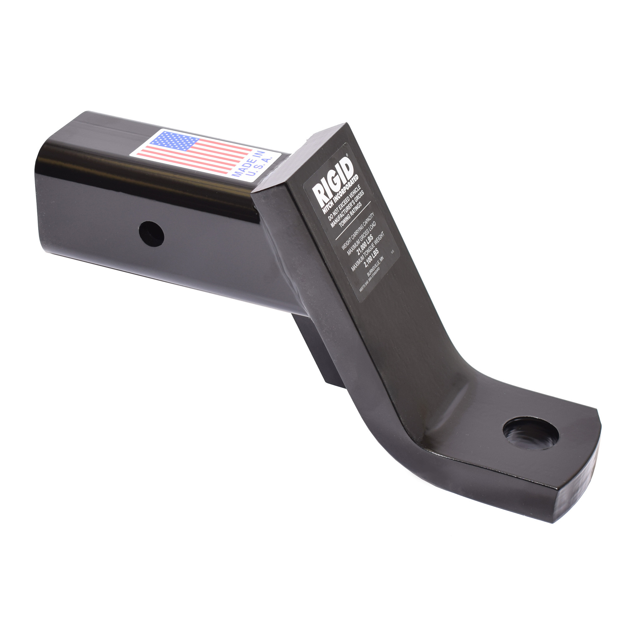 Rigid Hitch, Heavy Duty Ball Mount, Hollow Shank, Gross Towing Weight ...