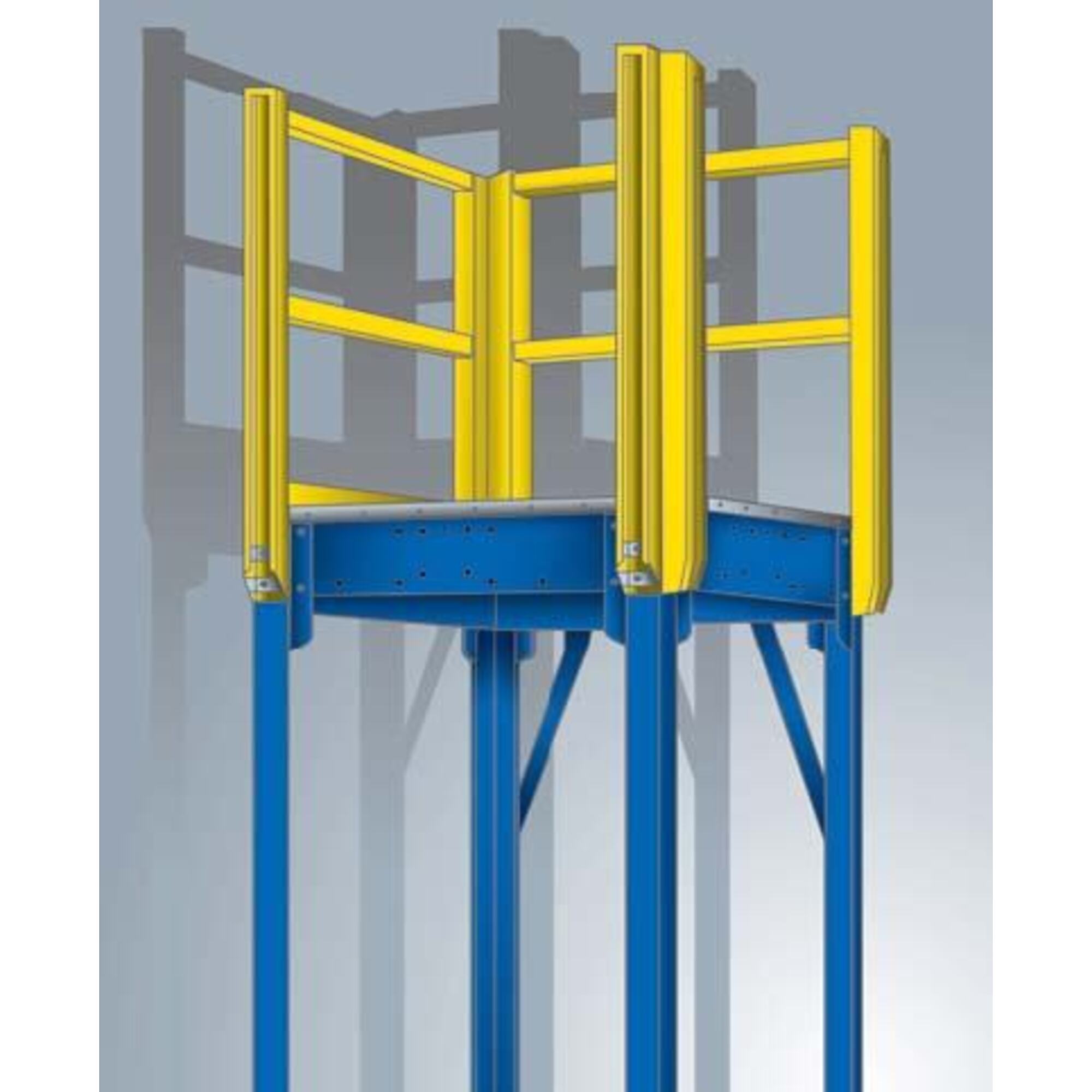 Equipto, 8x12x8 Mezzanine Platform with w Perf Steel Deck 36 inch wide ...