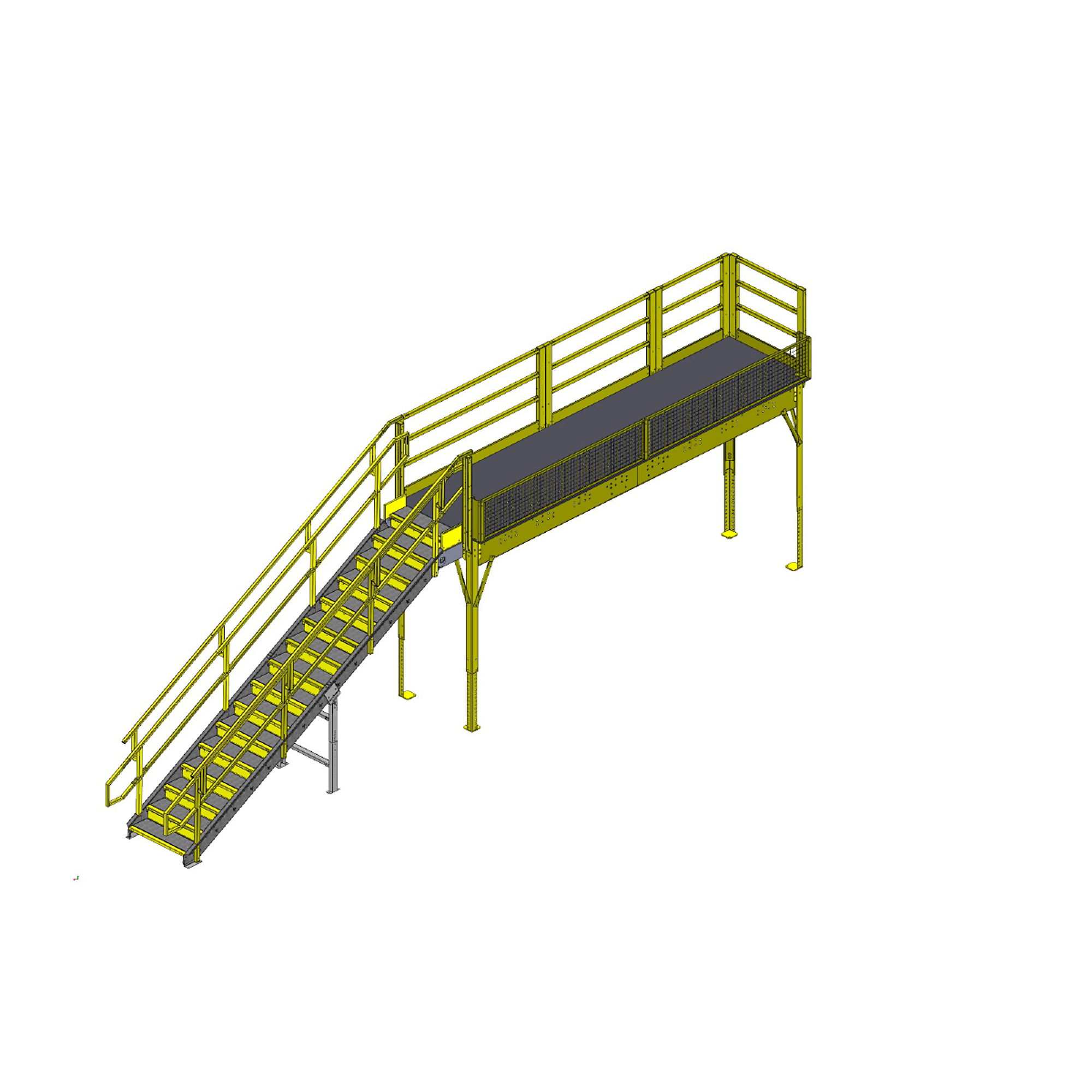 Equipto, Elevated Conveyor Access Platform-L stairs 240x54x100-84 Clear ...