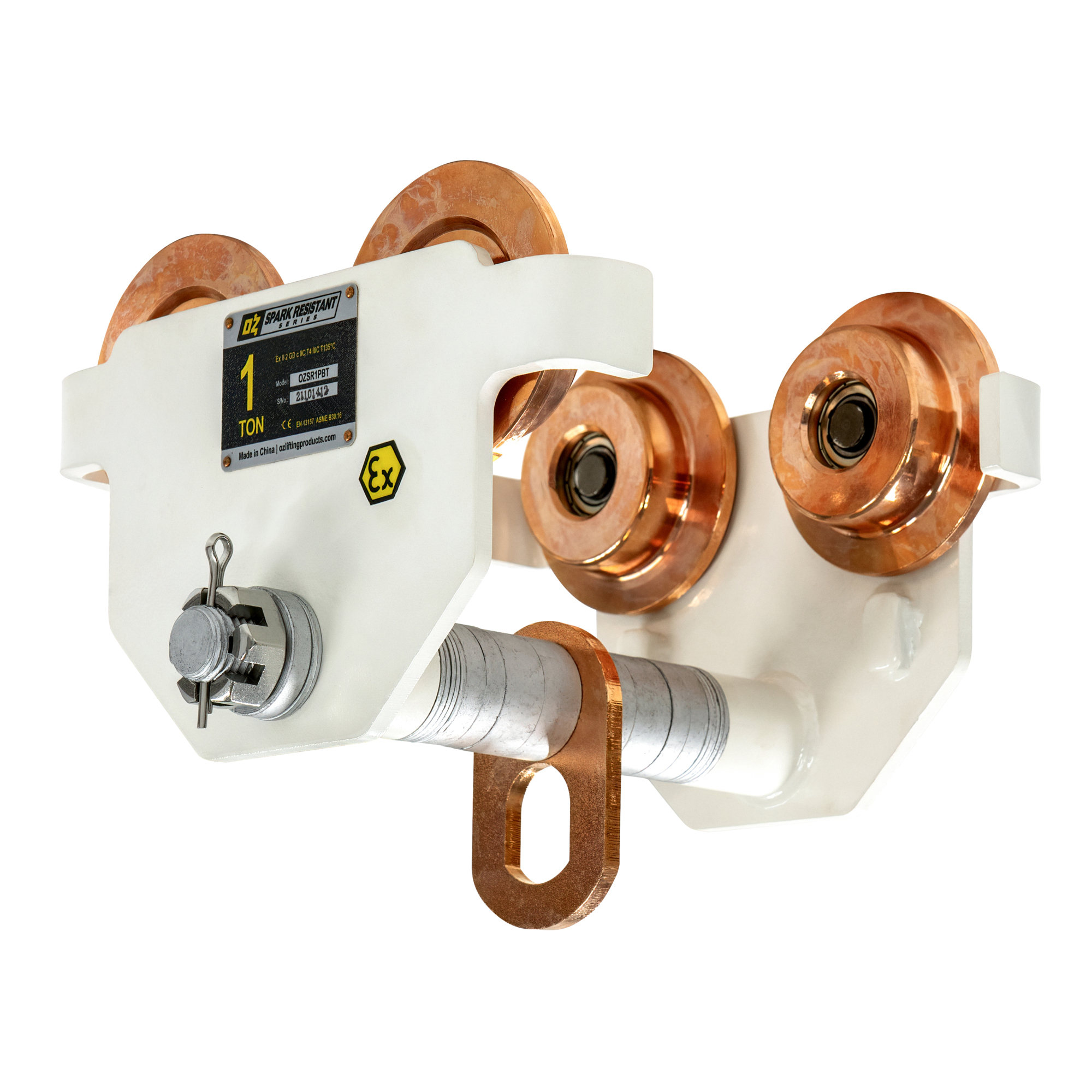 OZ Lifting Products, 1 Ton Spark Resistant Manual Trolley, Capacity ...