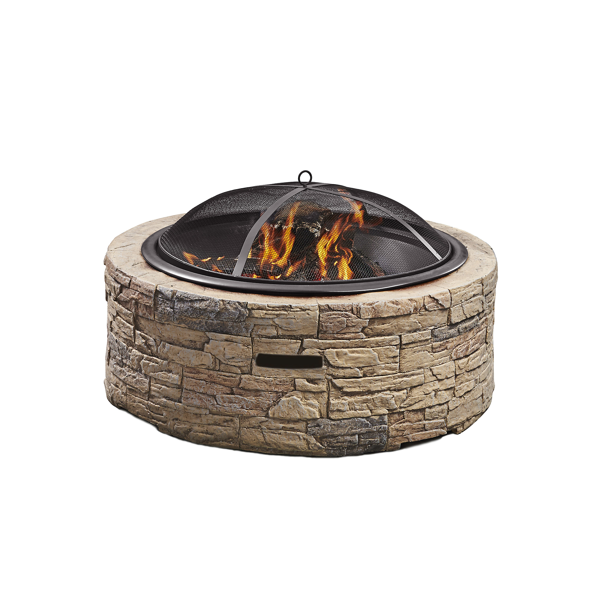 Heatmaxx Cast Stone Fire Pit - 35in. Diameter, 29in. Fire Bowl, Wire ...