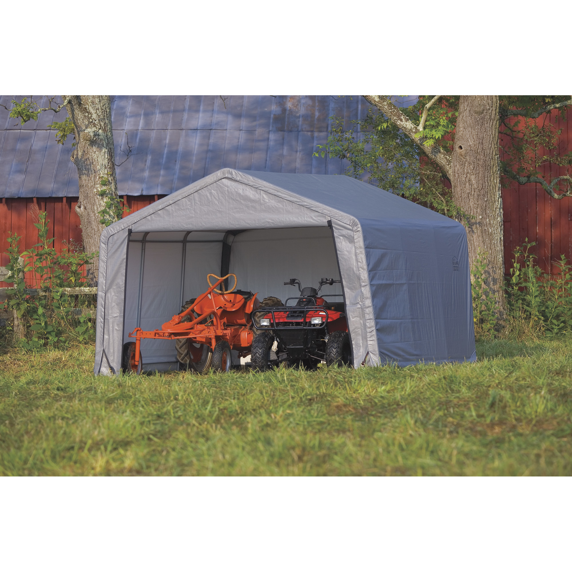 ShelterLogic Shed-in-a-Box, 12ft.L x 12ft.W x 8ft.H, Gray, Model# 70443 ...
