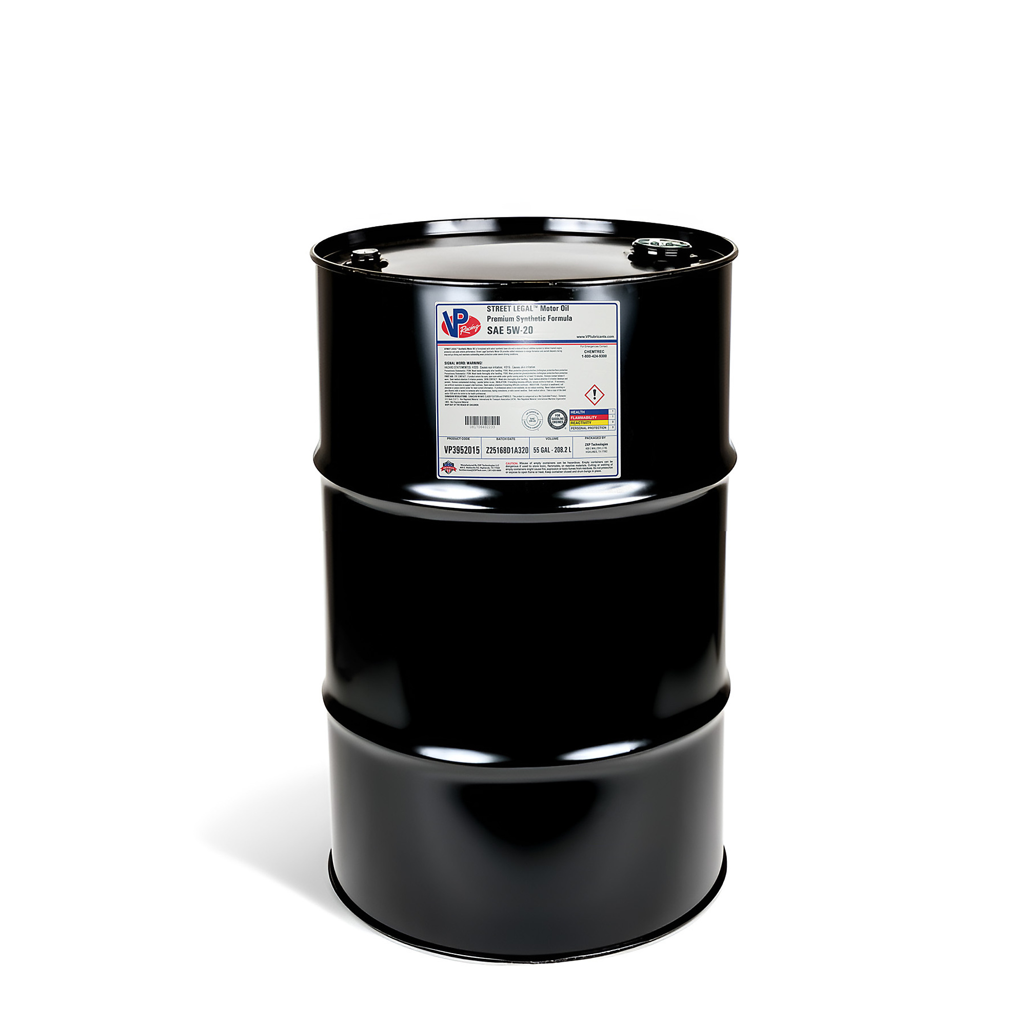 VP Racing Street Legal SAE 5W-20 Full Synthetic Motor Oil, 55-Gal. Drum ...