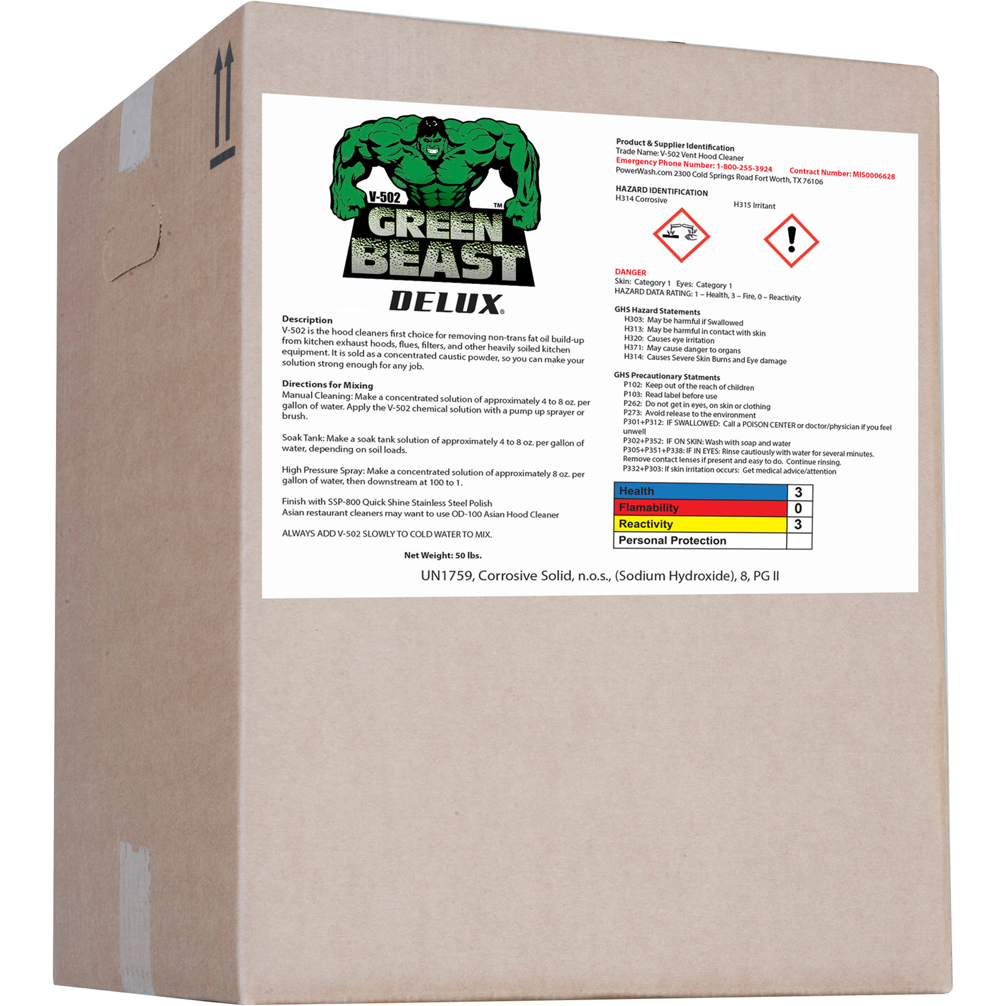 Delux V-502 Green Beast Commercial Kitchen Hood Degreaser, 4-Pack ...