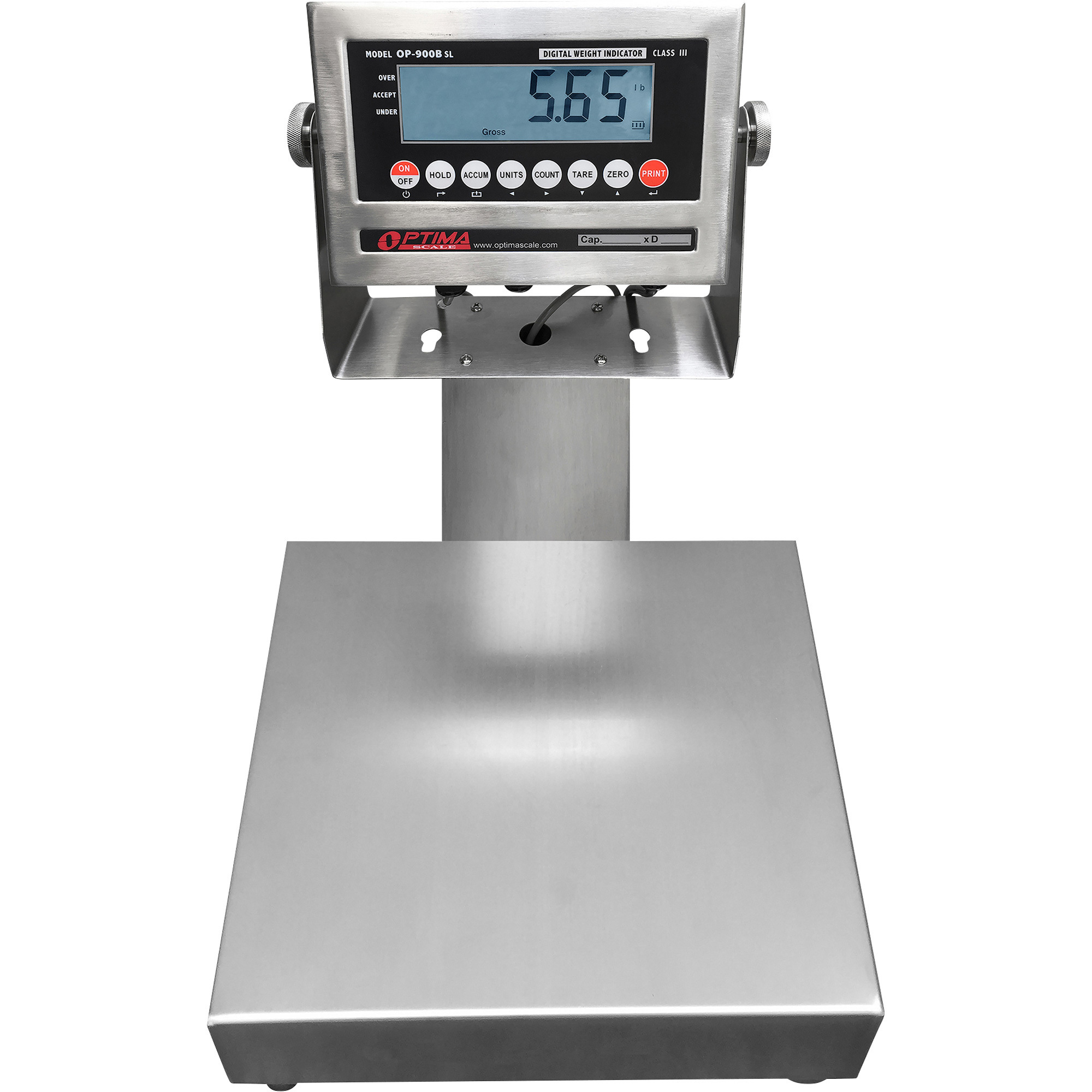 Optima Scale 14in. x 12in. Stainless Steel Bench Scale, 150-Lb ...