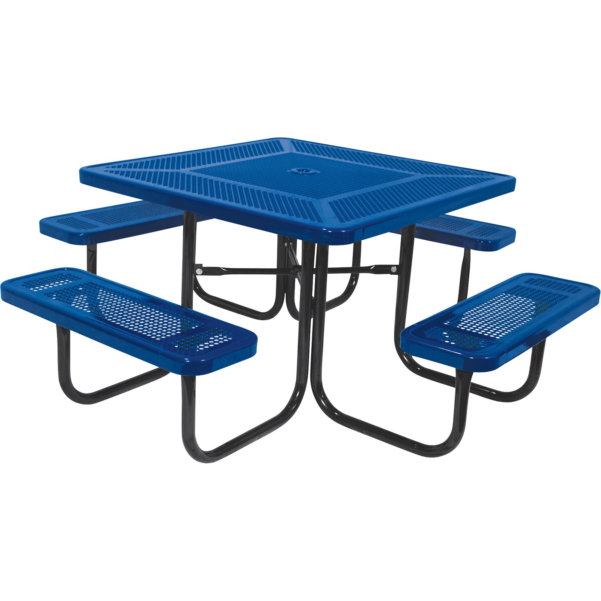 UltraSite 4-Seat, 46in. Perforated Square Picnic Table — Blue, Model ...