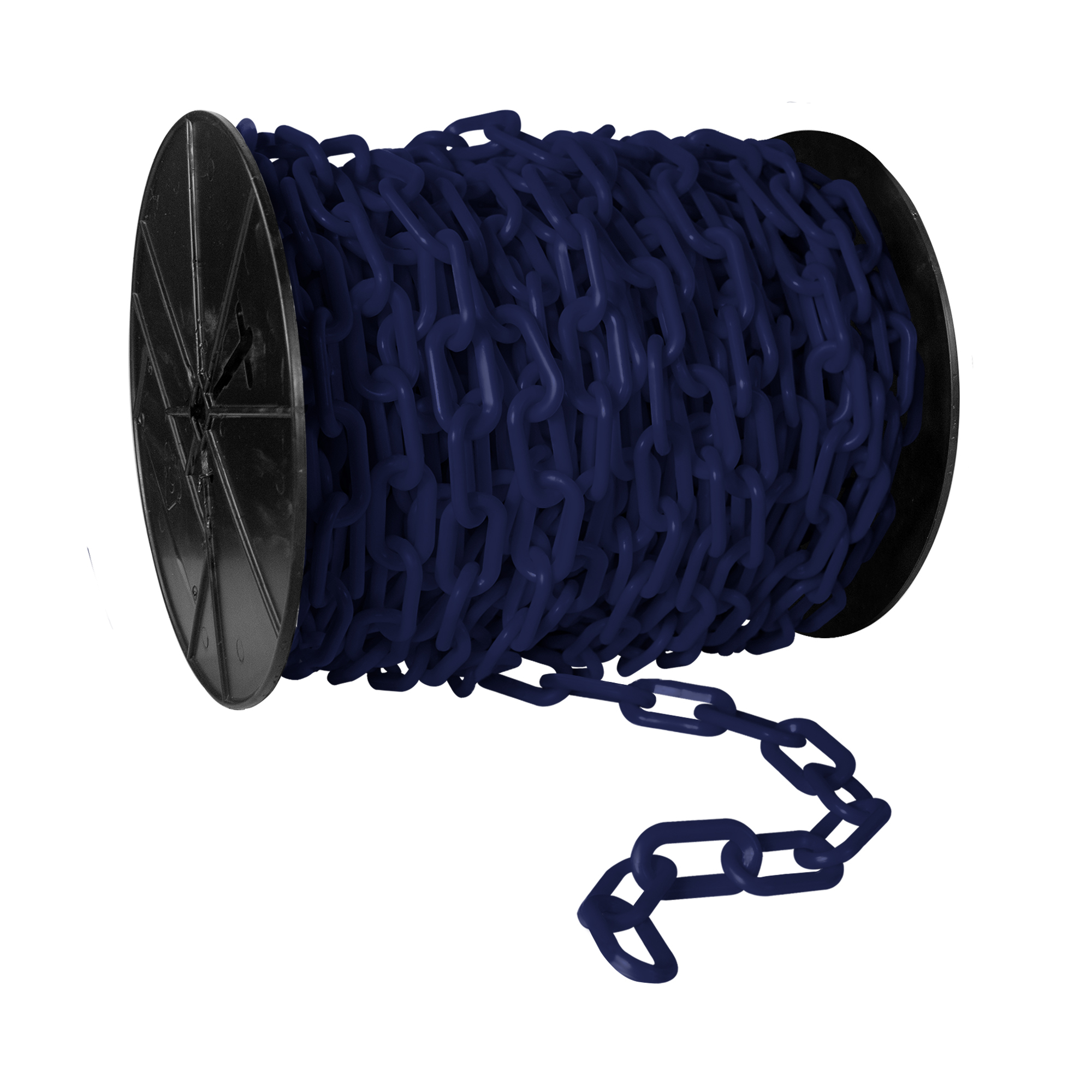 2\" x 100' Cobalt Blue Heavy Duty Plastic Safety Chain - Reel ...