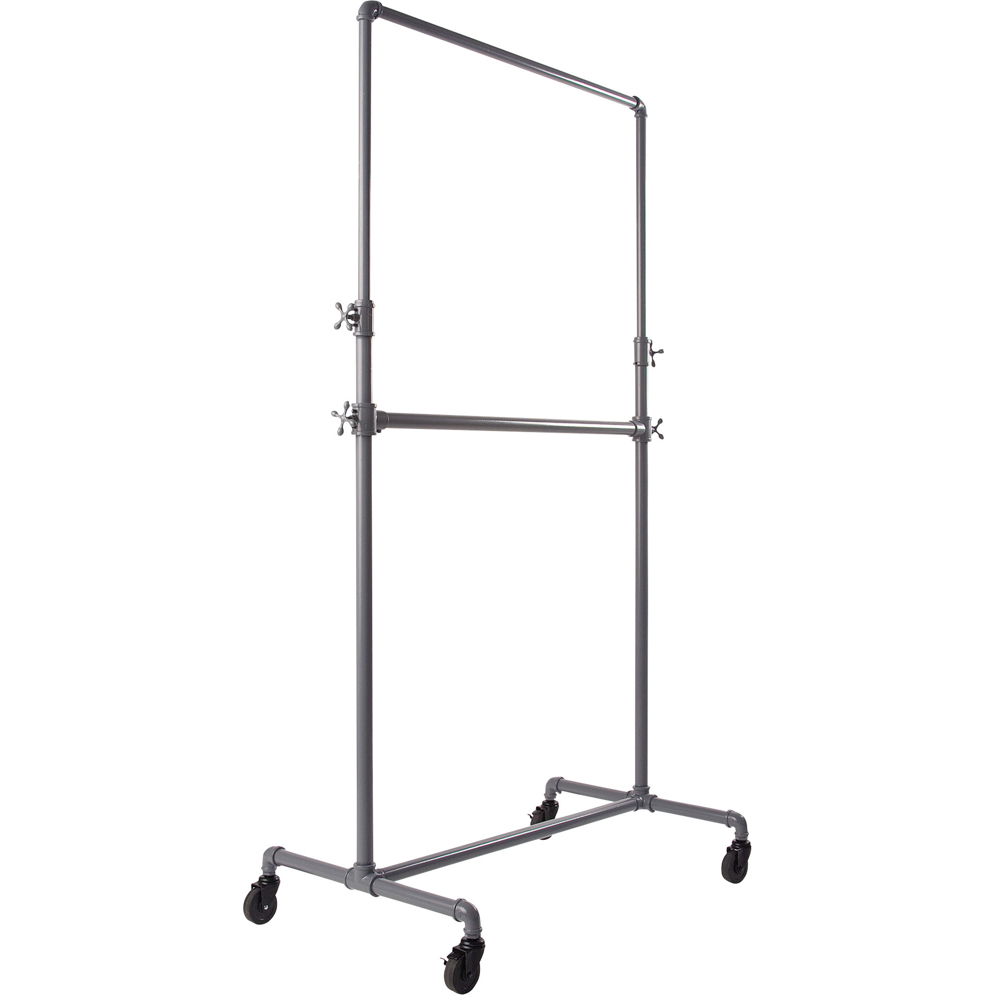 Econoco Single Rail Rolling DIsplay Rack, Chrome, 60in.L x 20in.W x ...