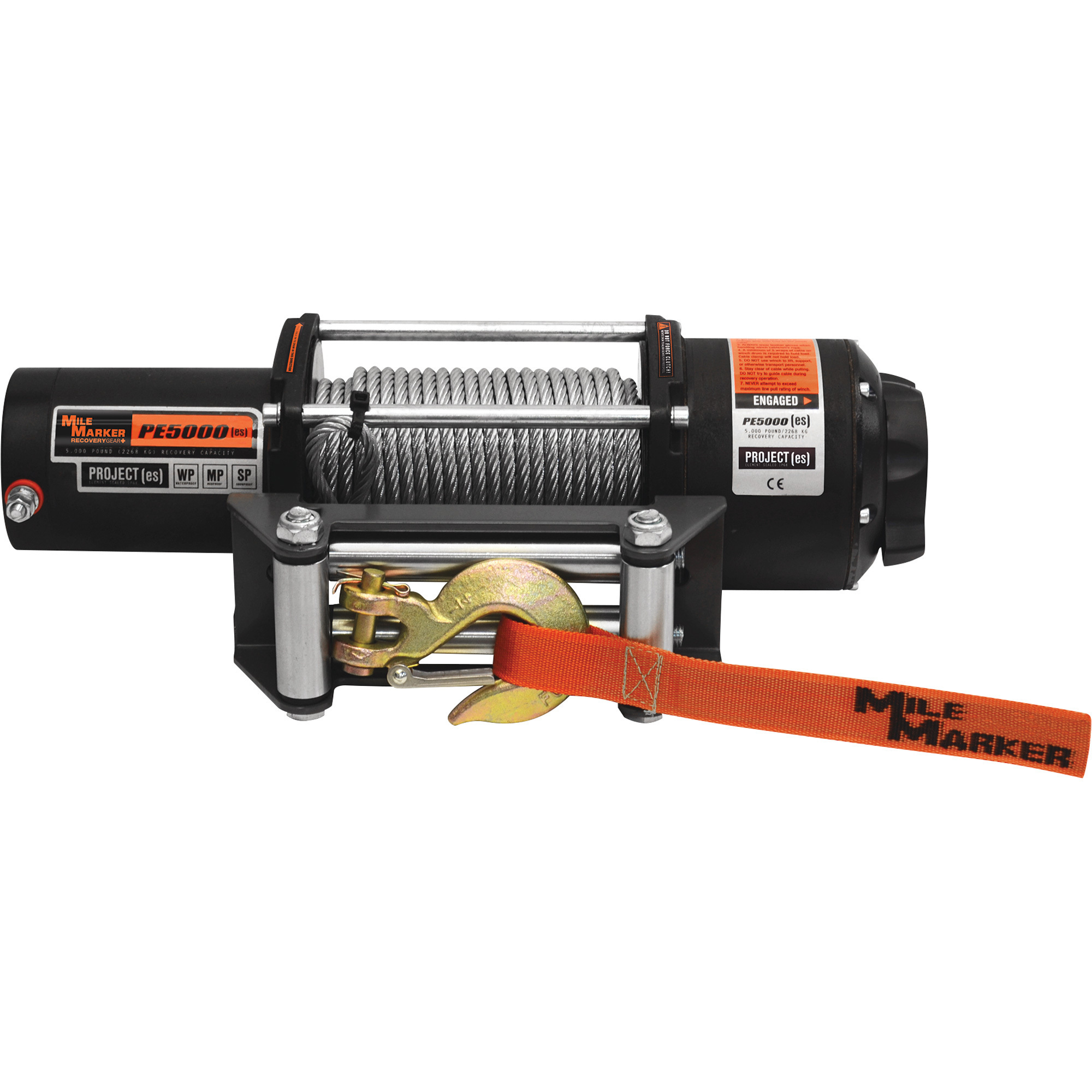 Mile Marker 12 Volt DC Powered Electric UTV Winch, 5000-Lb. Capacity, 1 ...