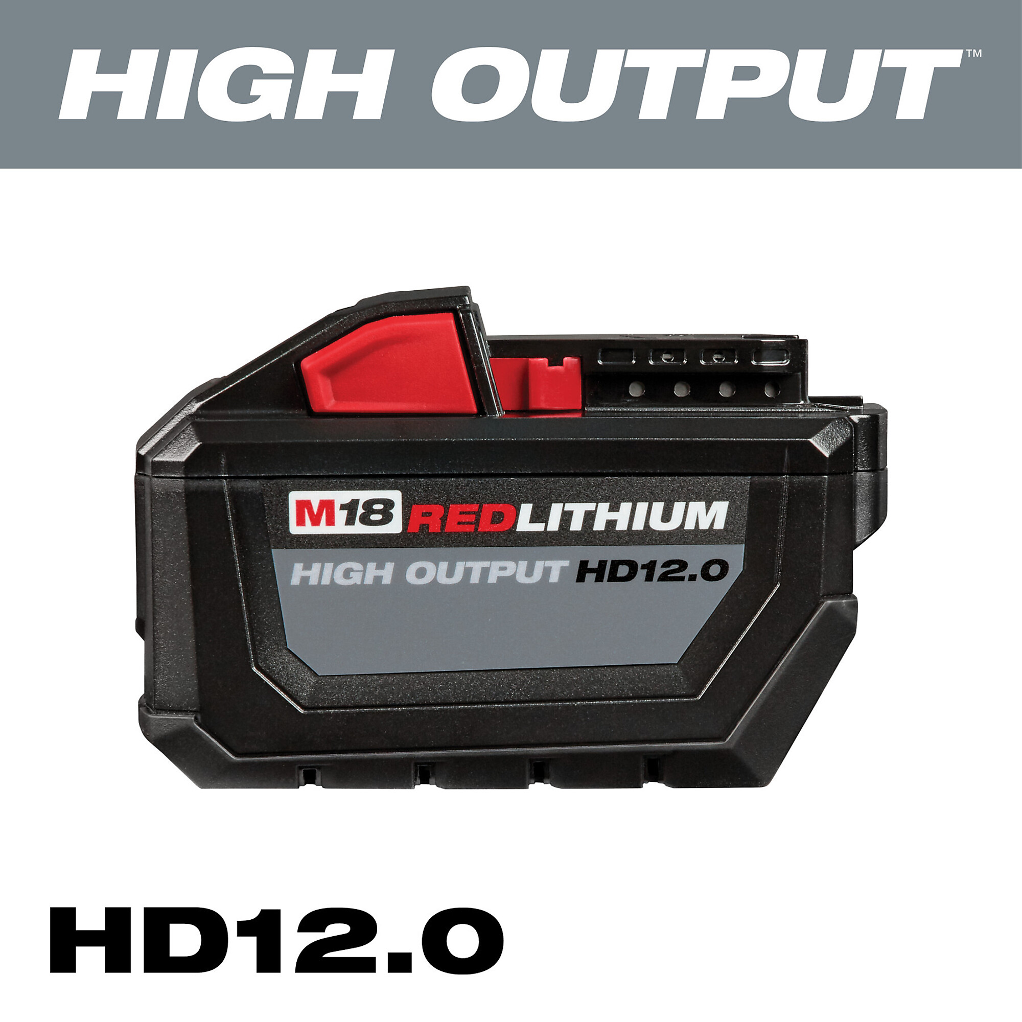 Milwaukee M18 REDLITHIUM HIGH OUTPUT HD12.0 Battery Pack, 12Ah, Model ...