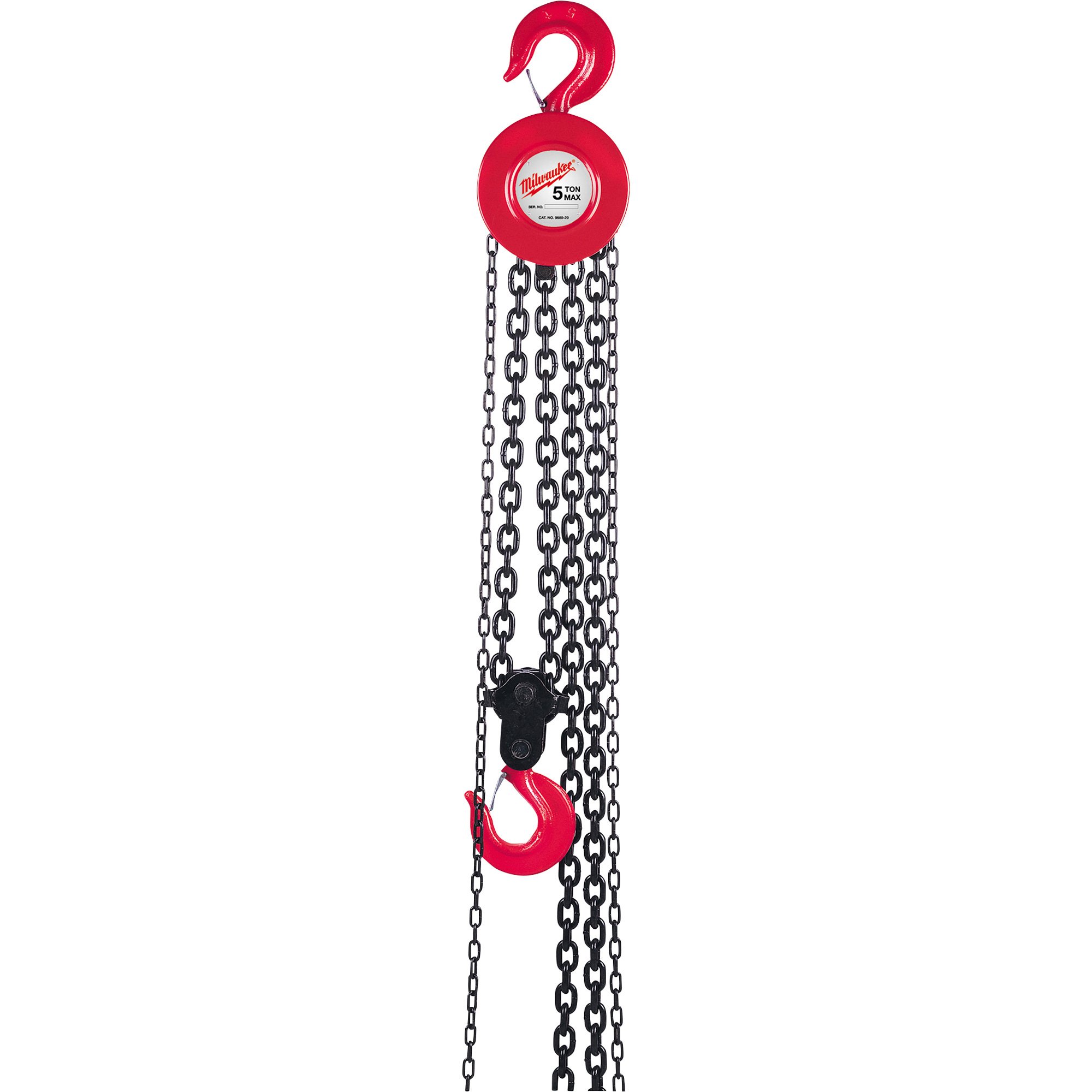 Milwaukee Manual Chain Hoist — 1-Ton Capacity, 20ft. Lift, Model# 9672 ...