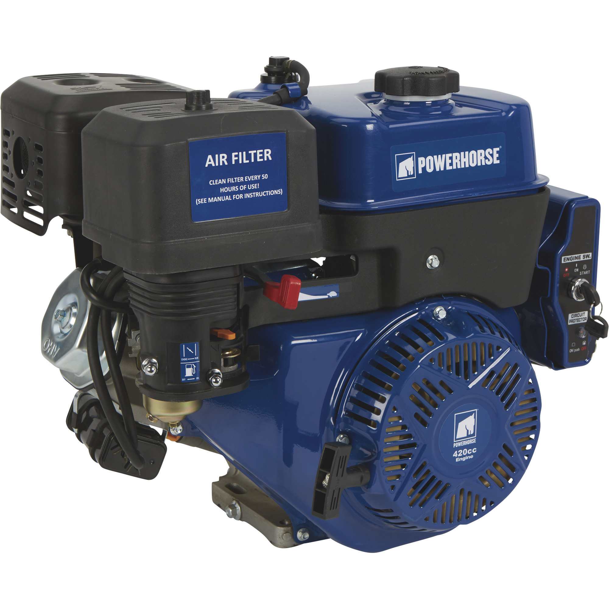 Powerhorse OHV Horizontal Engine, 420cc, 12.5 HP, 1in. x 3-31/64in ...