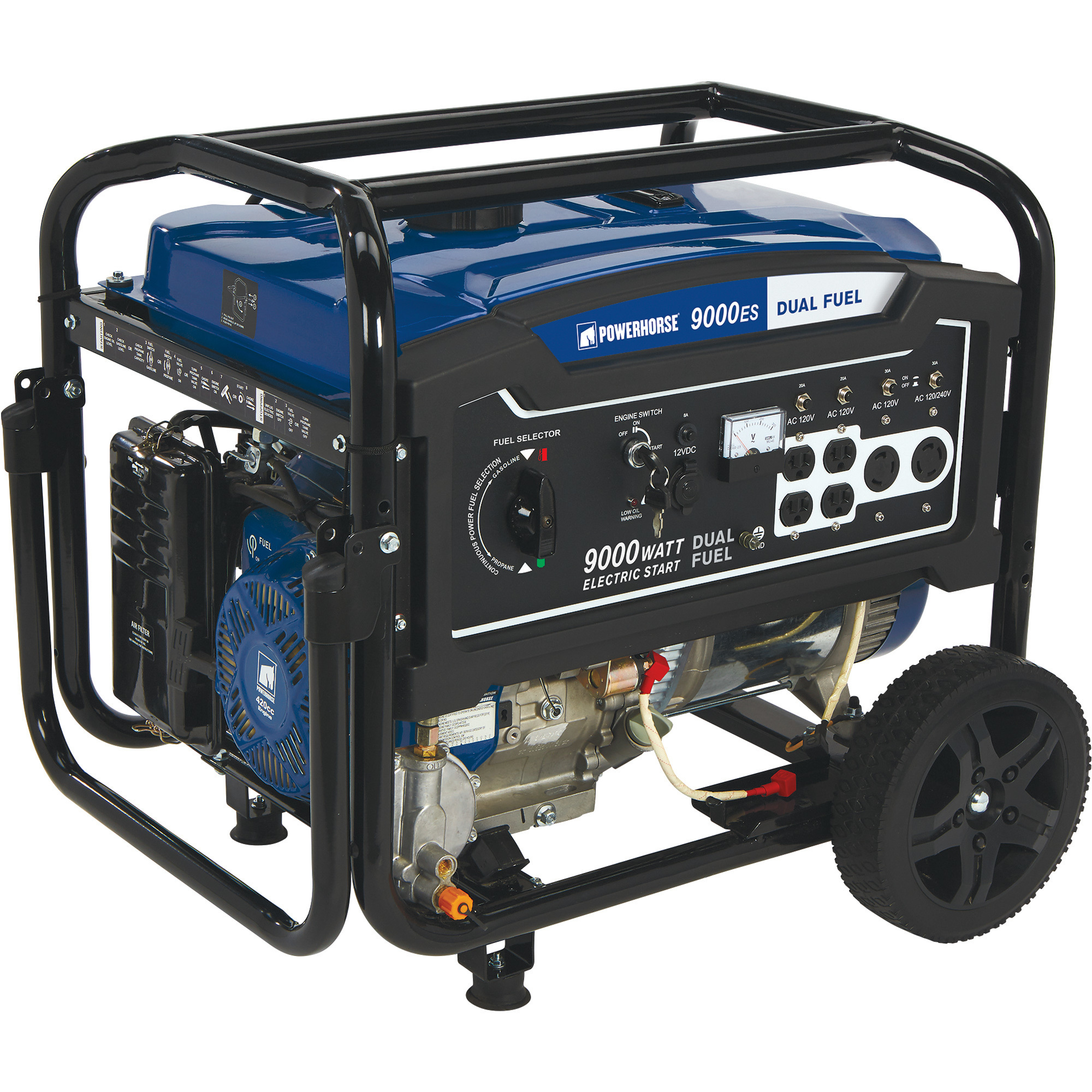 Powerhorse Portable Generator, 11,050 Surge Watts, 8400 Rated Watts ...