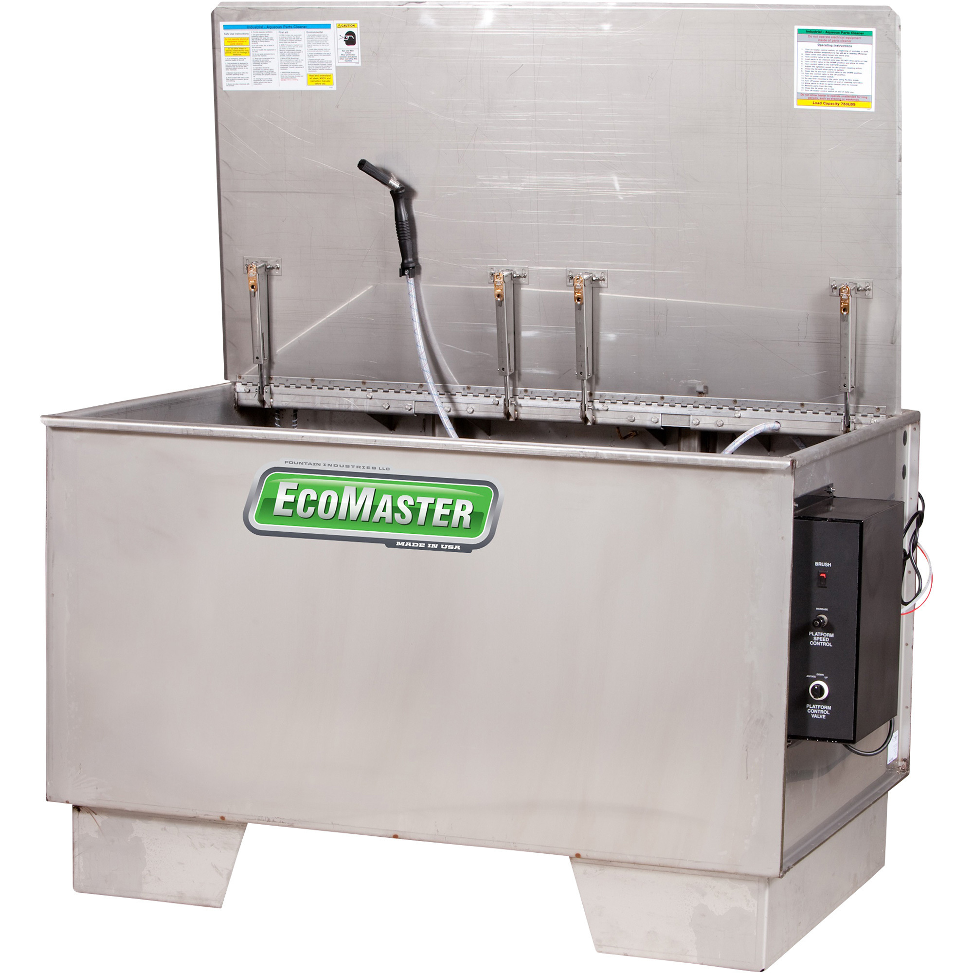 EcoMaster 80-Gallon Aqueous Heated Agitating Lift Parts Washer, Model ...