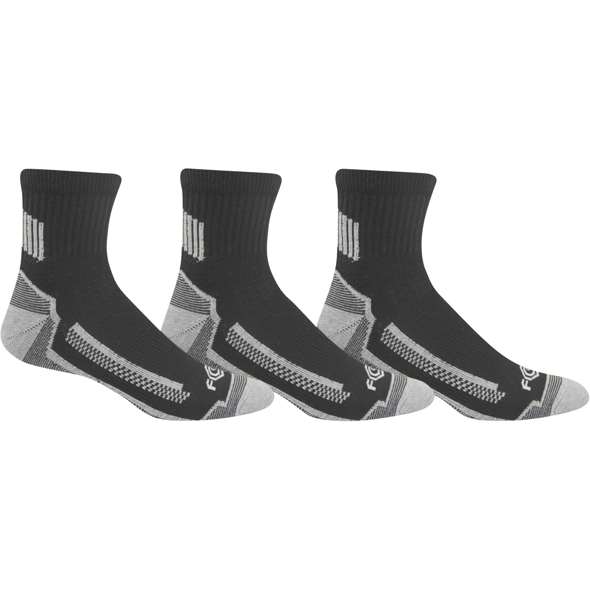 Fruit of the Loom Work Gear Poly/Cotton Crew Socks — 10 Pairs, Gray ...