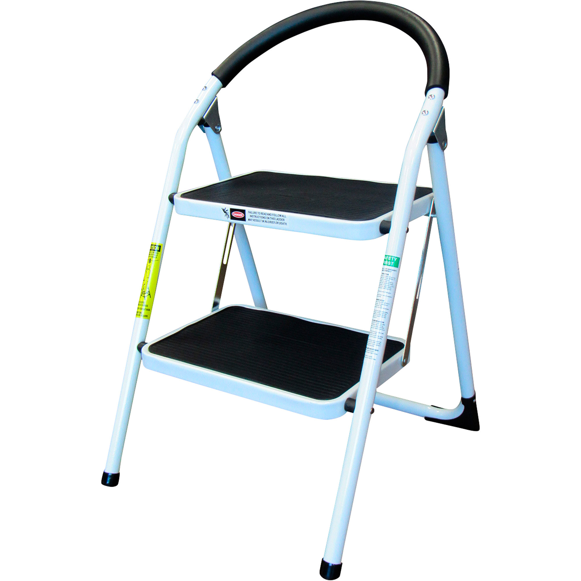 Grip 2-Step Folding Stool — 21 1/2in.L x 18in.D x 30 3/4in.H, 225-Lb ...