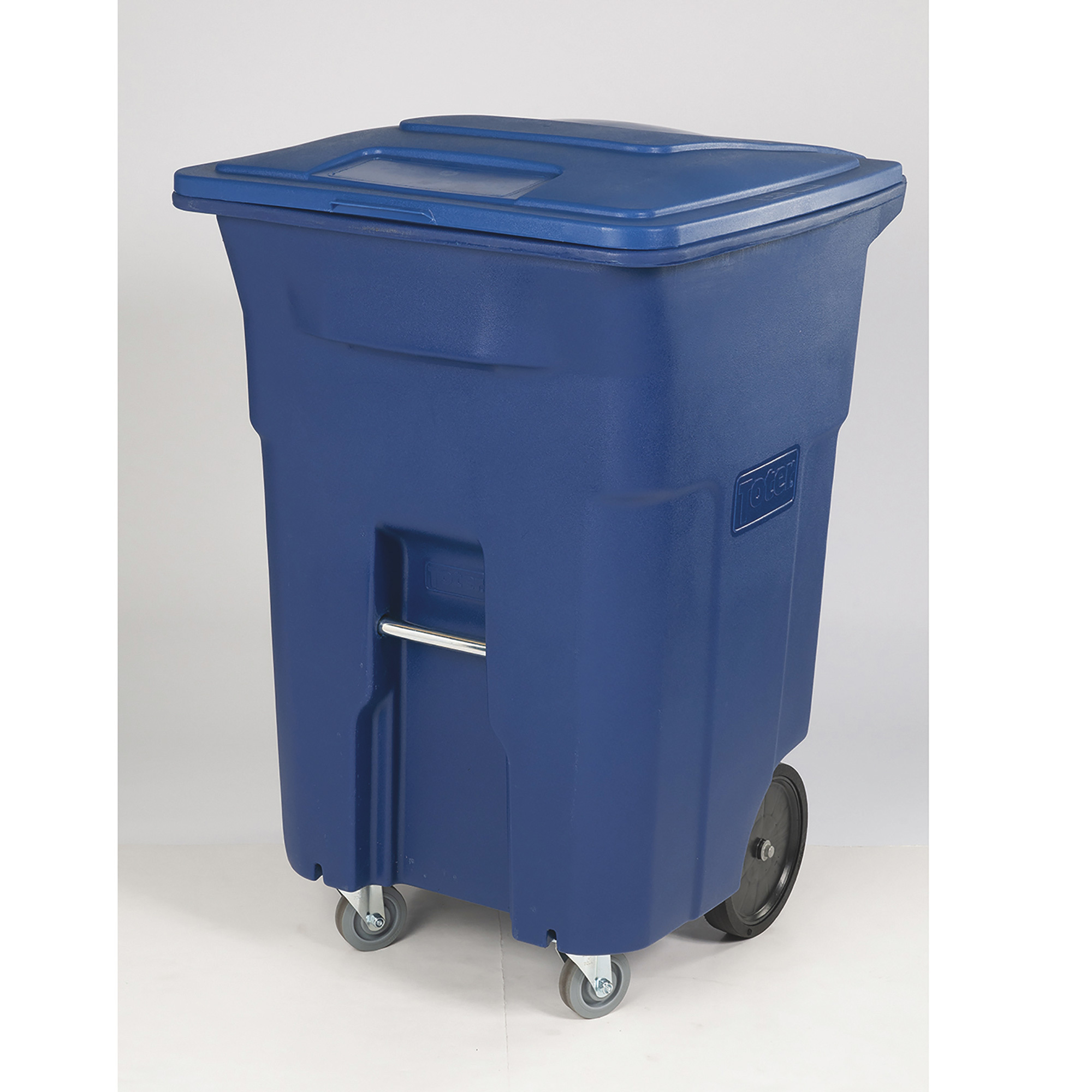 Toter 4-Wheel Trash Can with Lid, Blue, 96-Gallon, Model# ACC96-00BLU ...