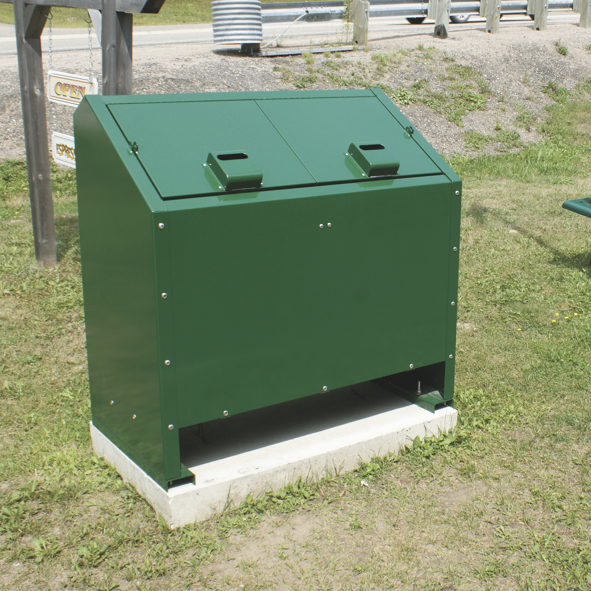 Paris Double Animal-Proof Trash Can with 2 Liners, Moss Green, 68 ...