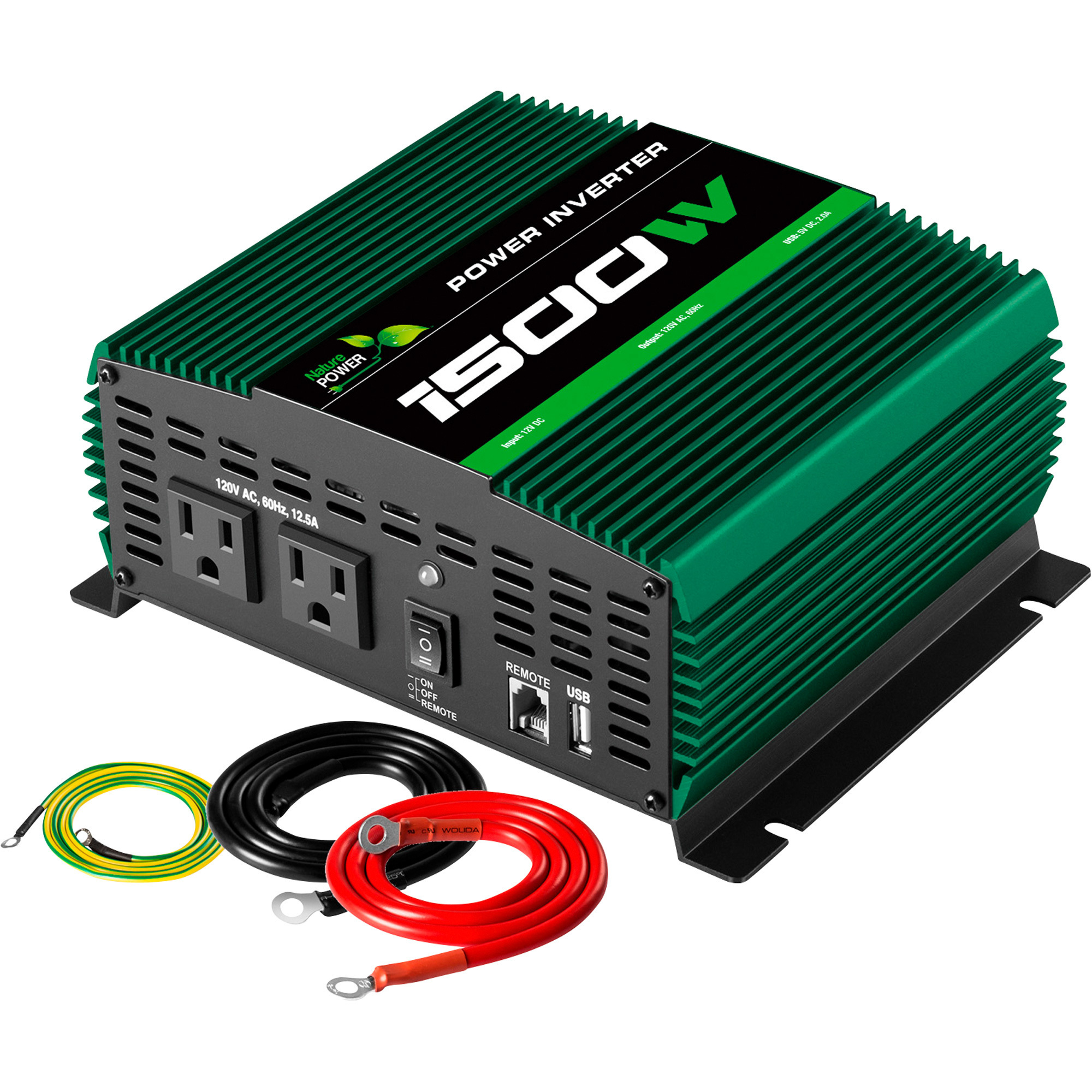 Nature Power Modified-Sine Wave Portable Power Inverter with Cable ...