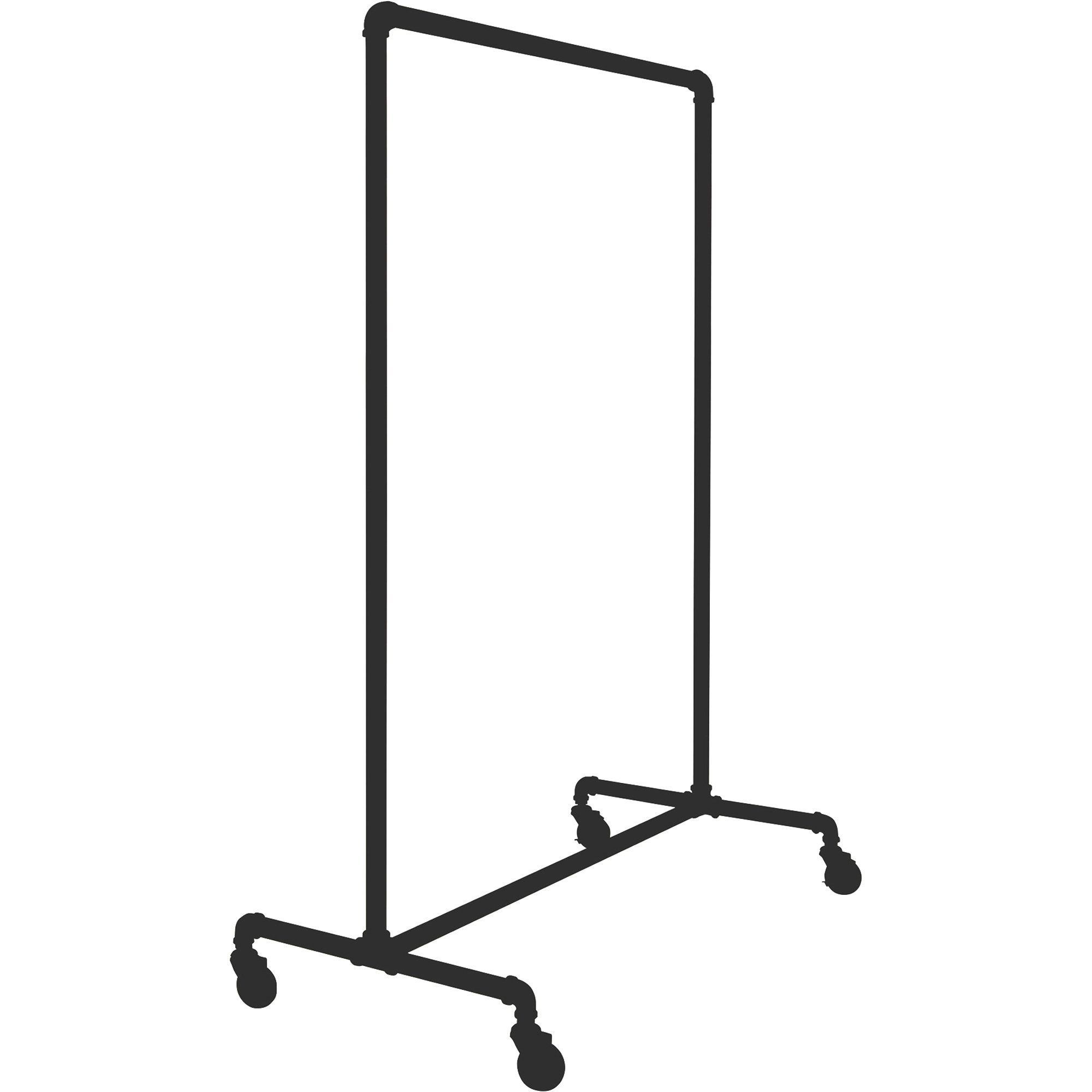 Econoco Z-Base Rolling Garment Rack, Chrome/Orange, Model# RZK8RNG ...
