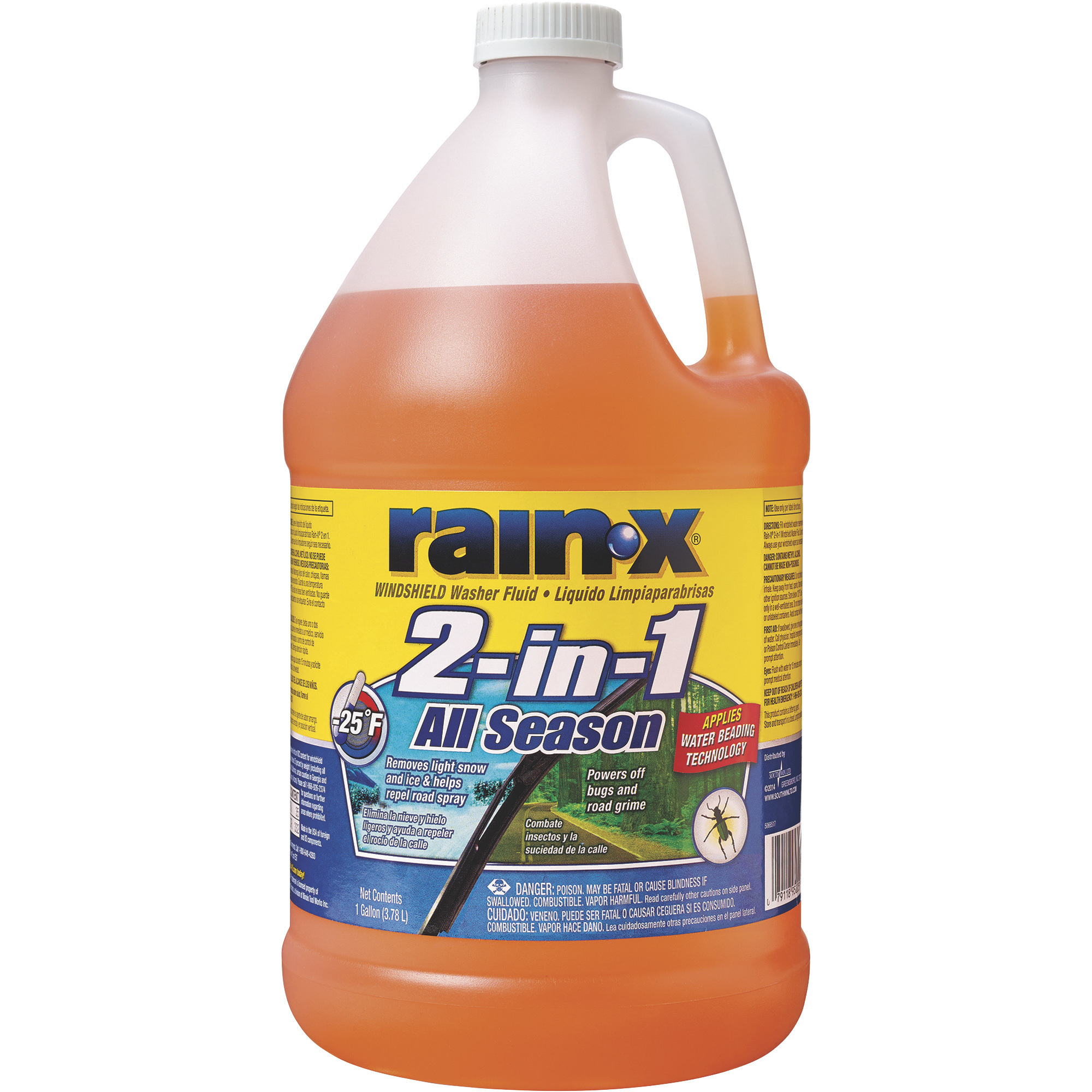 Rain-X Windshield Washer Fluid, 2-In-1 De-Icer with Bug Remover, 1 Gal ...