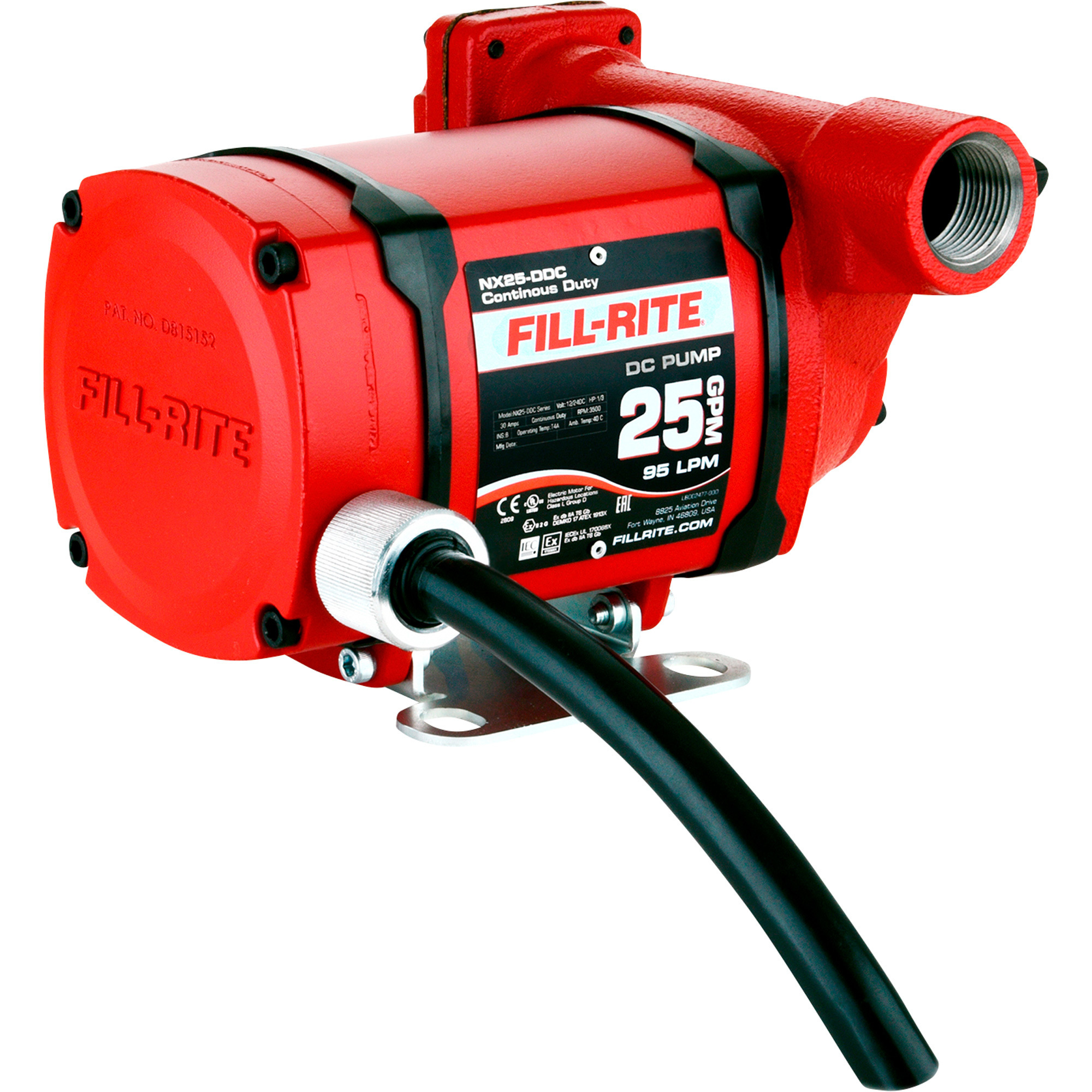 Fill-Rite 12/24V DC Ultra-High-Flow Foot Mount Fuel Transfer Pump, 25 ...