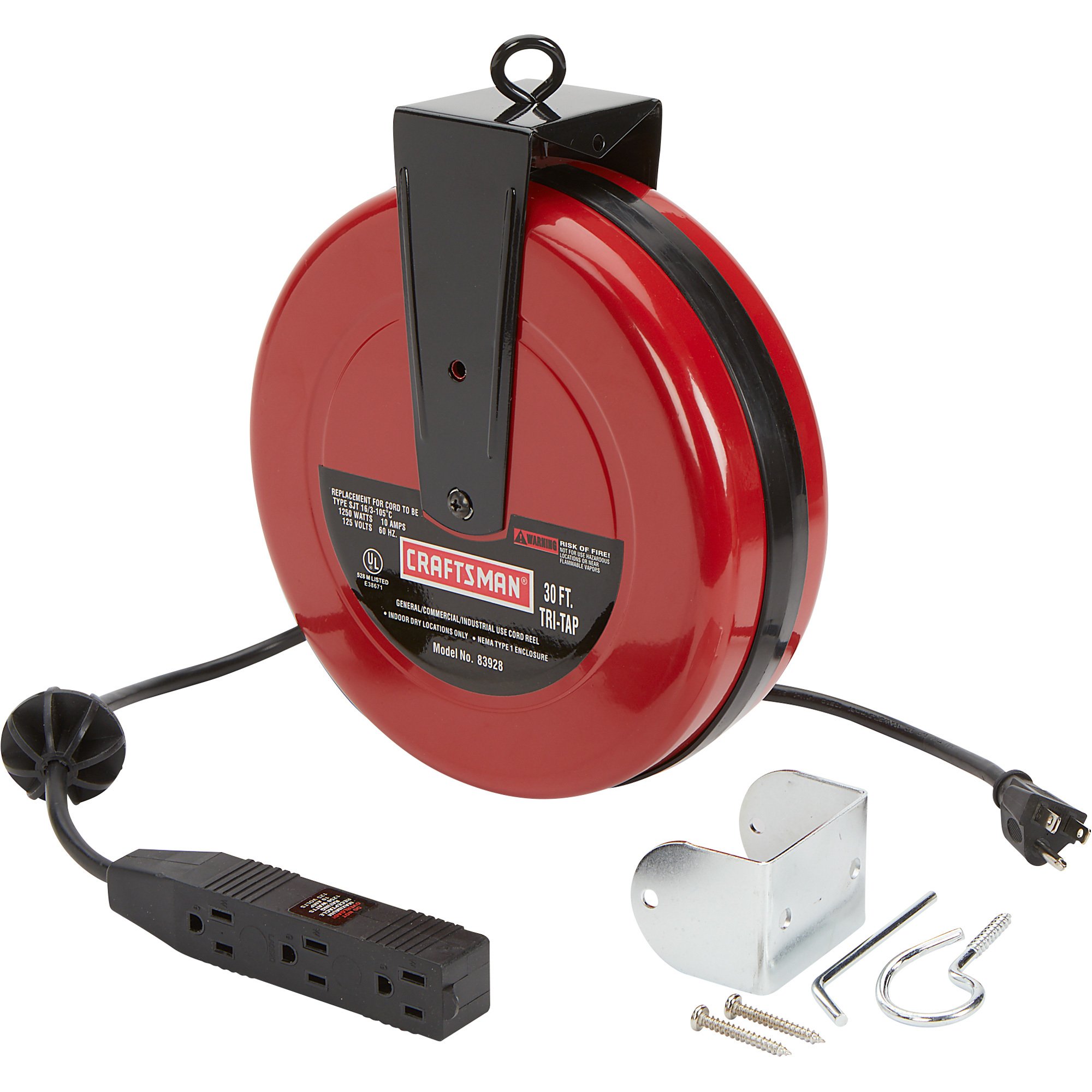 Craftsman Retractable 30-Ft. Extension Cord Reel, Model# 3483928 ...