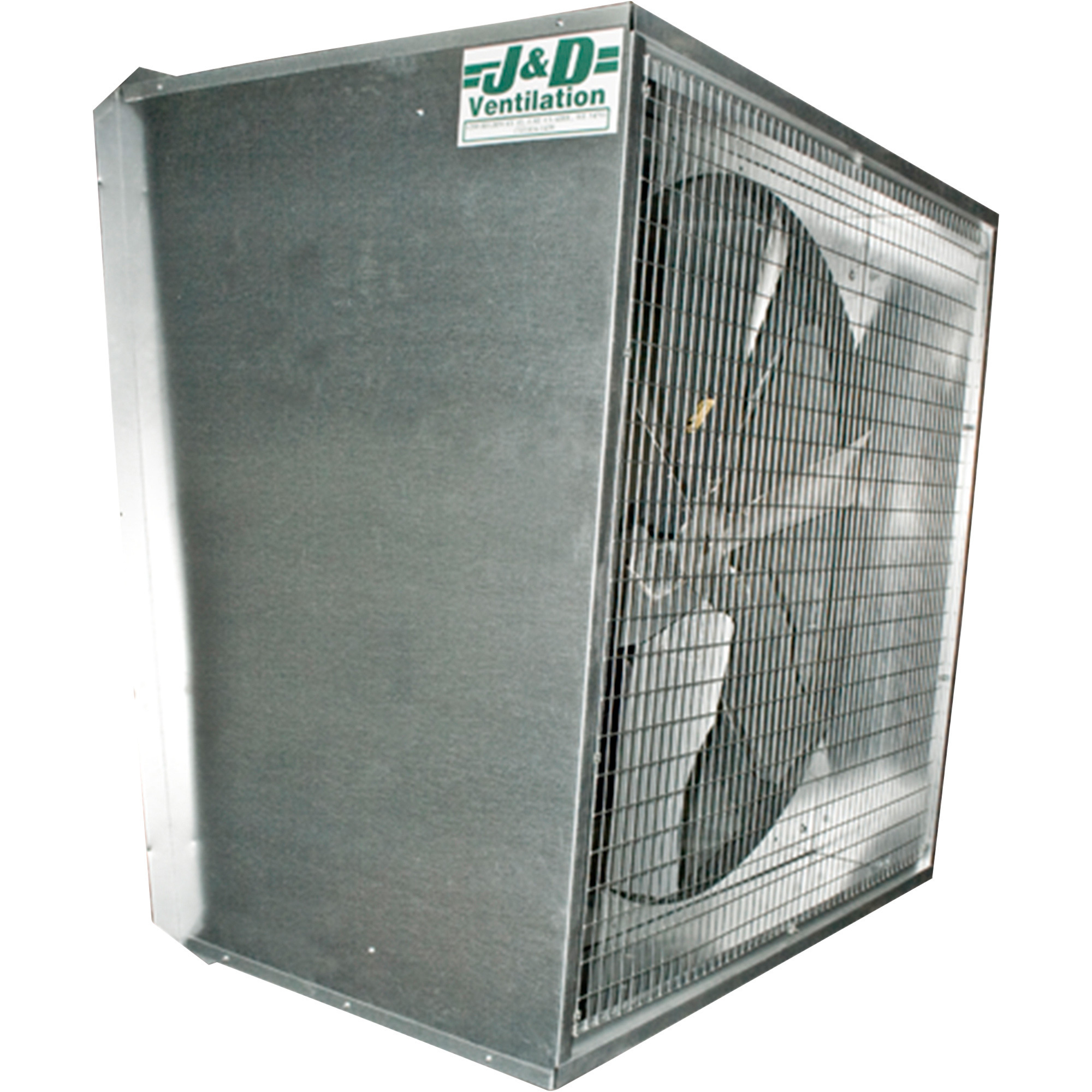 J & D Mfg. Typhoon Slant Wall Exhaust Fan, 50in., 21,200 CFM, 1 HP, 208 ...
