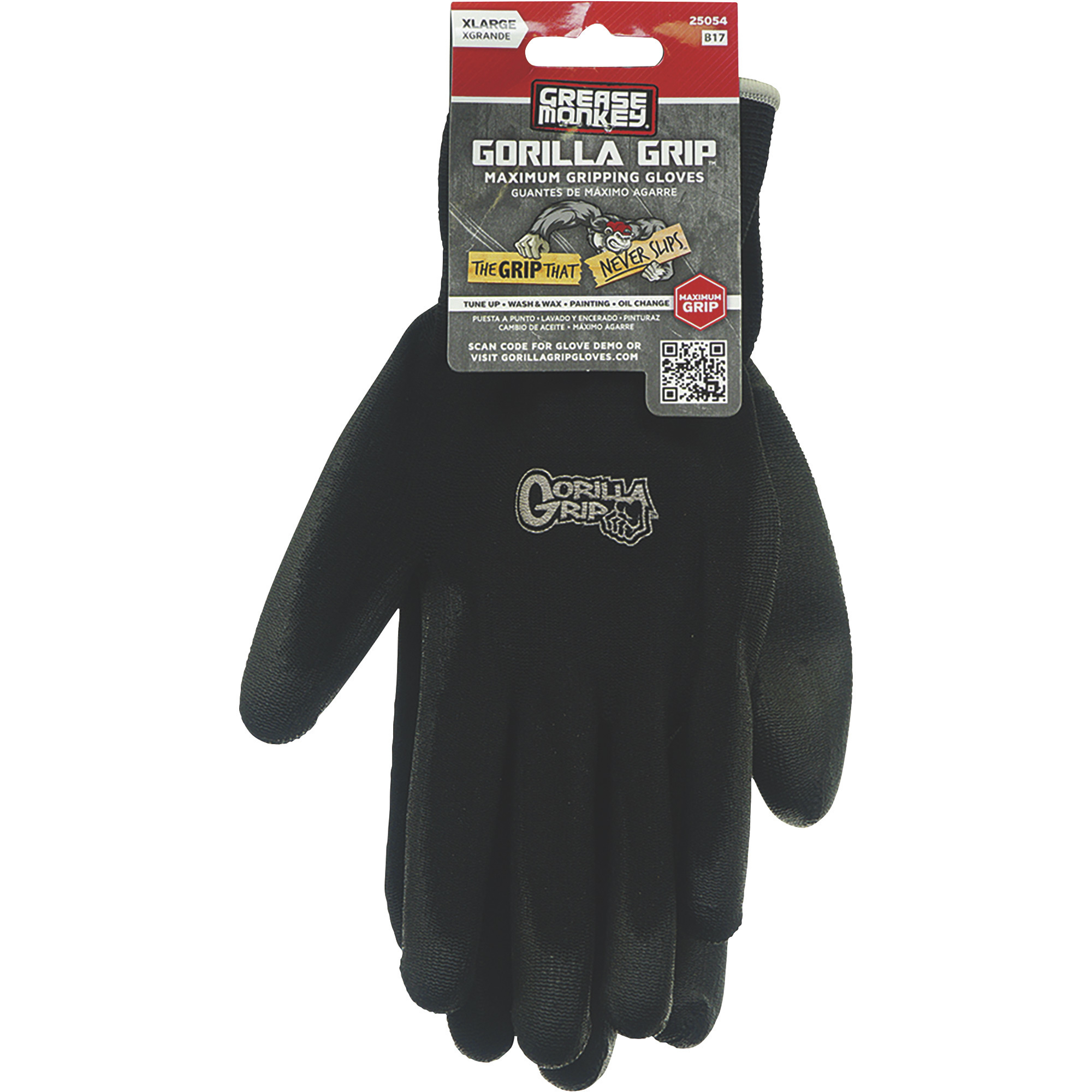 Grease Monkey Gorilla Gripping Men's Gloves, Black, XL | Northern Tool